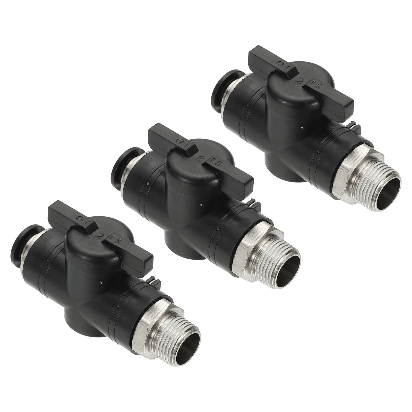 Uxcell Pneumatic Ball Valve PT Male Thread Push to Connect Fittings ...