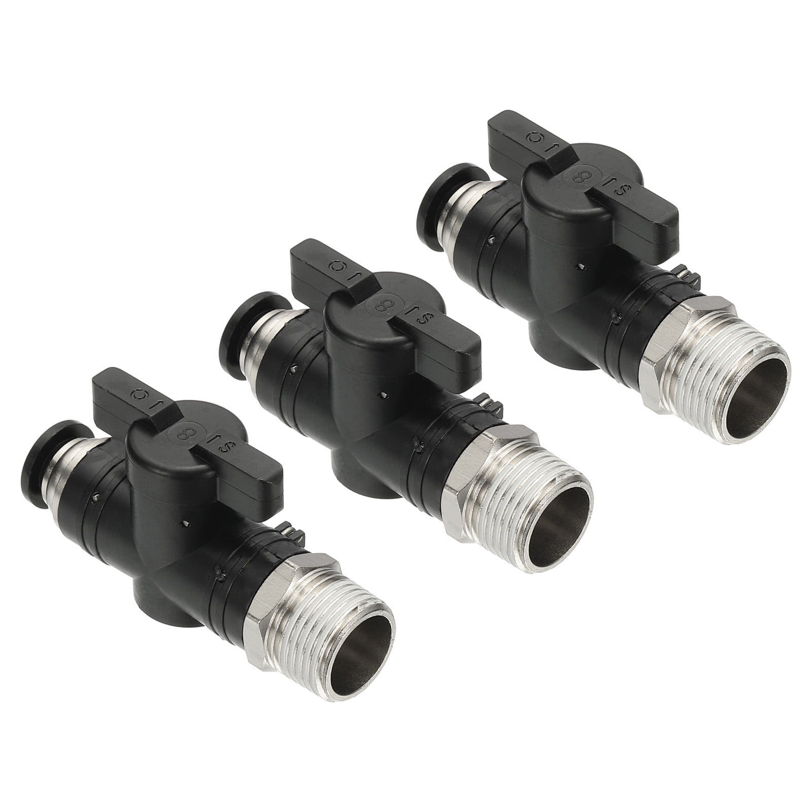 Uxcell Pneumatic Ball Valve PT Male Thread Push to Connect Fittings ...