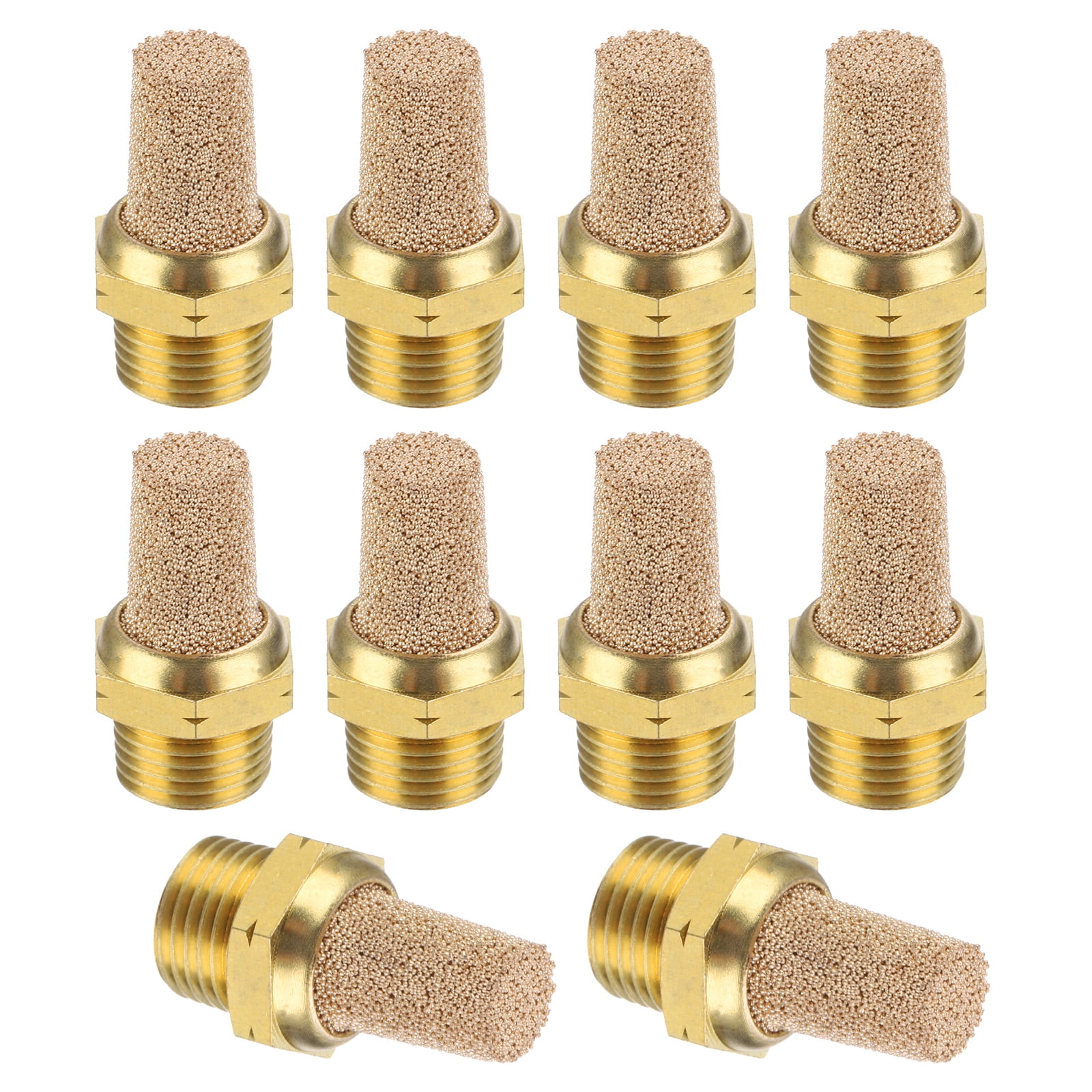 Uxcell Pneumatic Muffler G 1/8 Sintered Bronze Brass Air Compressor ...