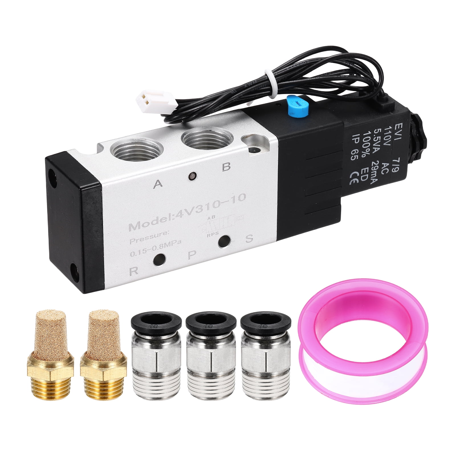 Uxcell Pneumatic Solenoid Valve, 1/4 Inch NPT 24V 2 Way Aluminum Electric Air Valve with ...