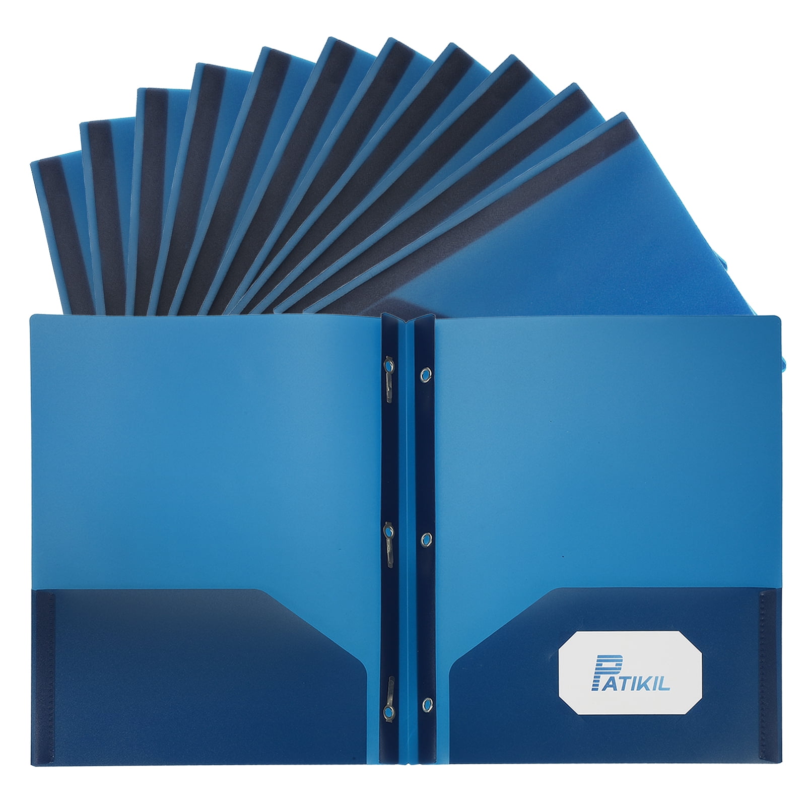 Uxcell Pocket Folders with Prongs, 12 Pcs Heavy Duty Plastic Paper ...