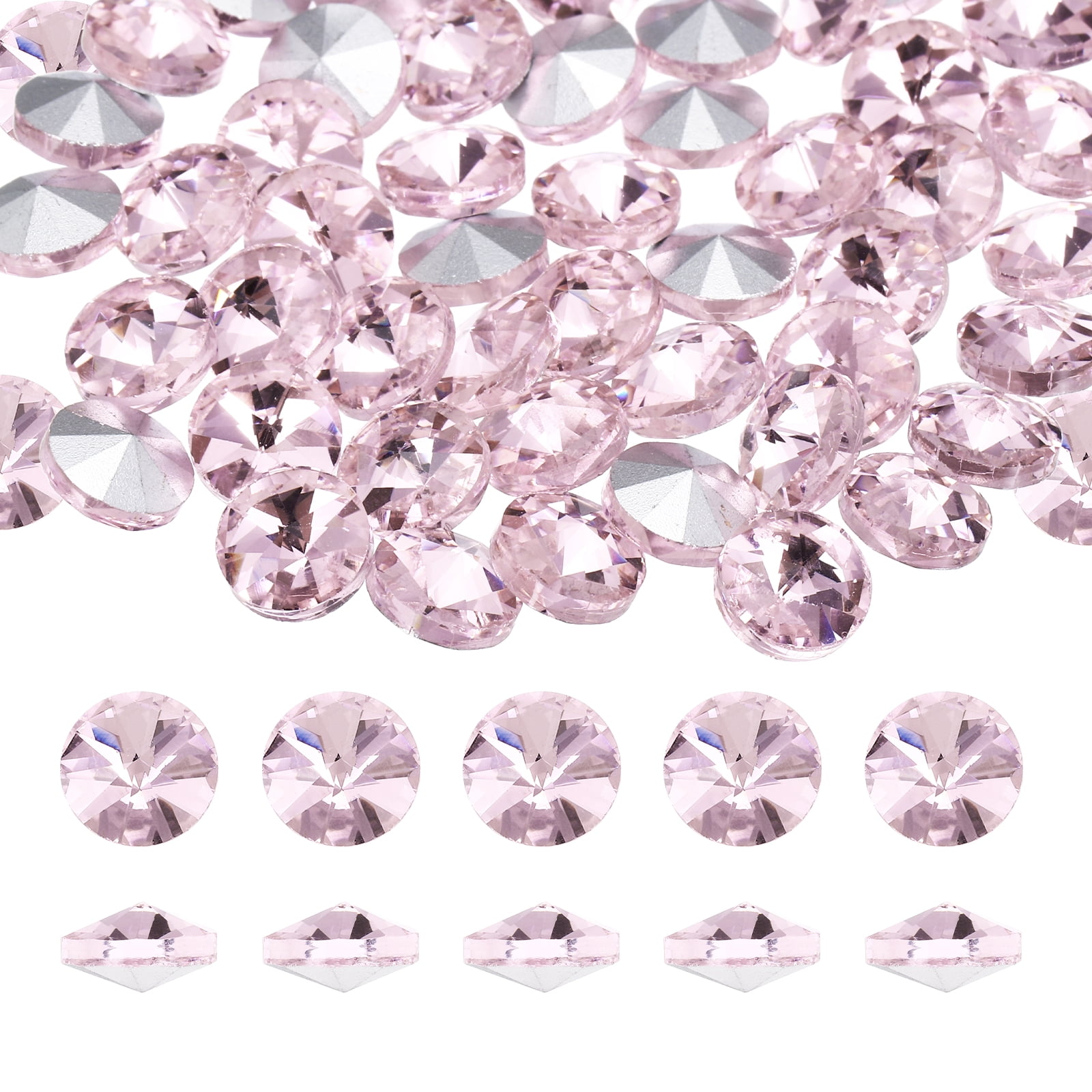 Uxcell Pointed Back Rhinestones, 50 Pcs 8mm Round Glass Rhinestone ...