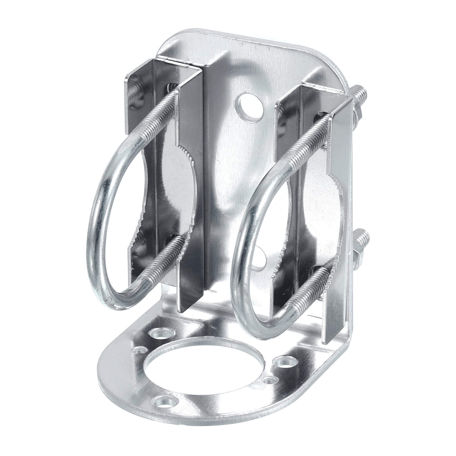 Uxcell Pole Mount Bracket Pole Holder with Double U-bolt Clamp Antenna ...
