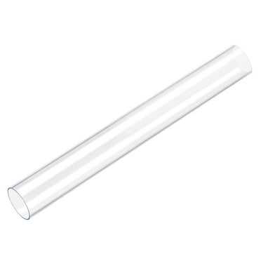 Clear Rigid Tube Round Plastic Tubing with Black Rubber Cap, 305mm/ 12 ...