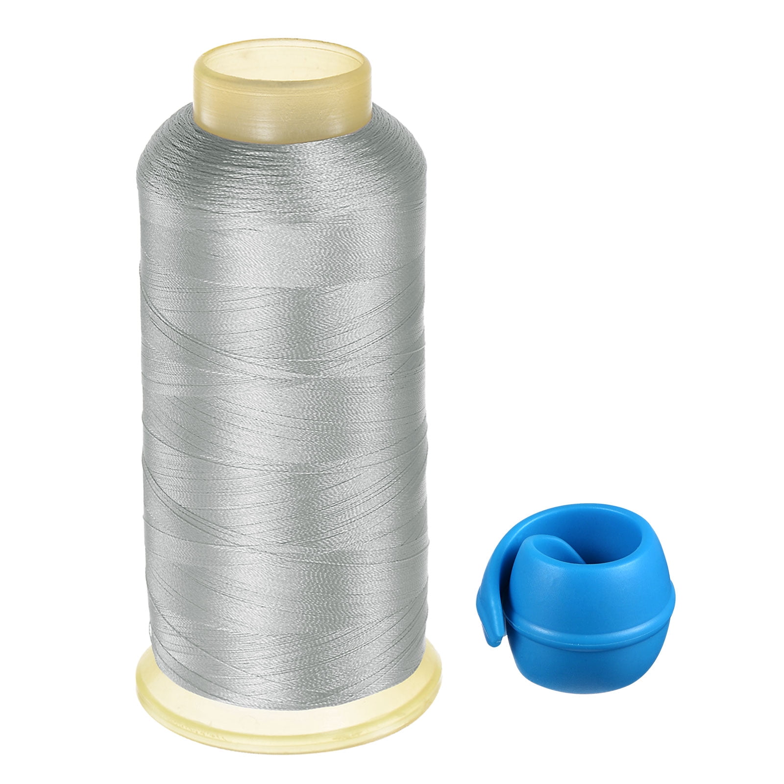 Uxcell Polyester Embroidery Thread and Thread Spools Savers Kit, Silver ...