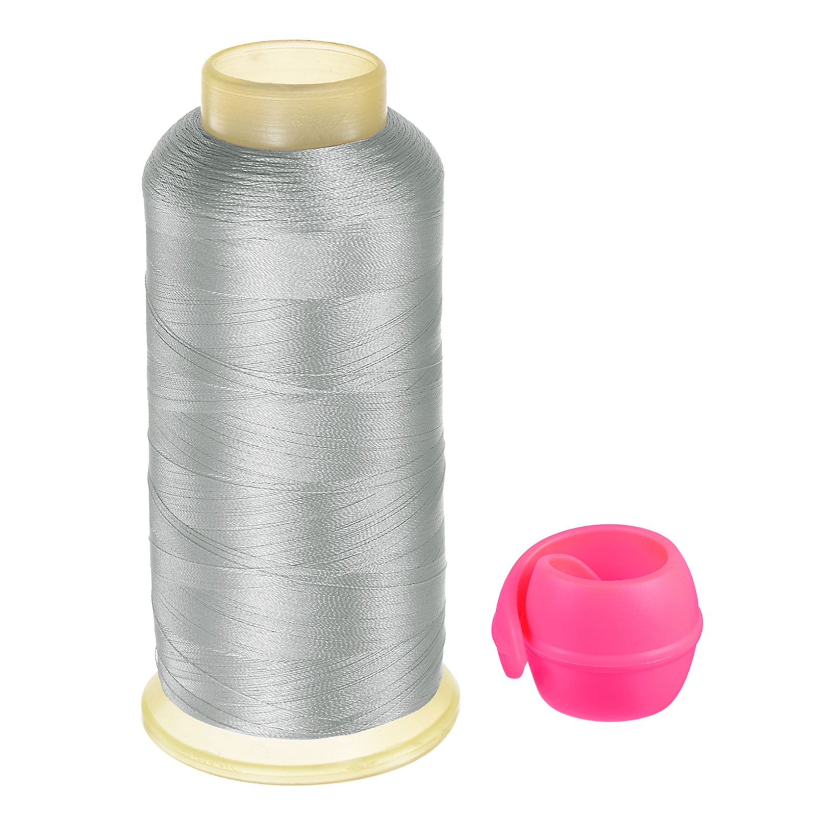 Uxcell Polyester Embroidery Thread and Thread Spools Savers Kit, Silver ...