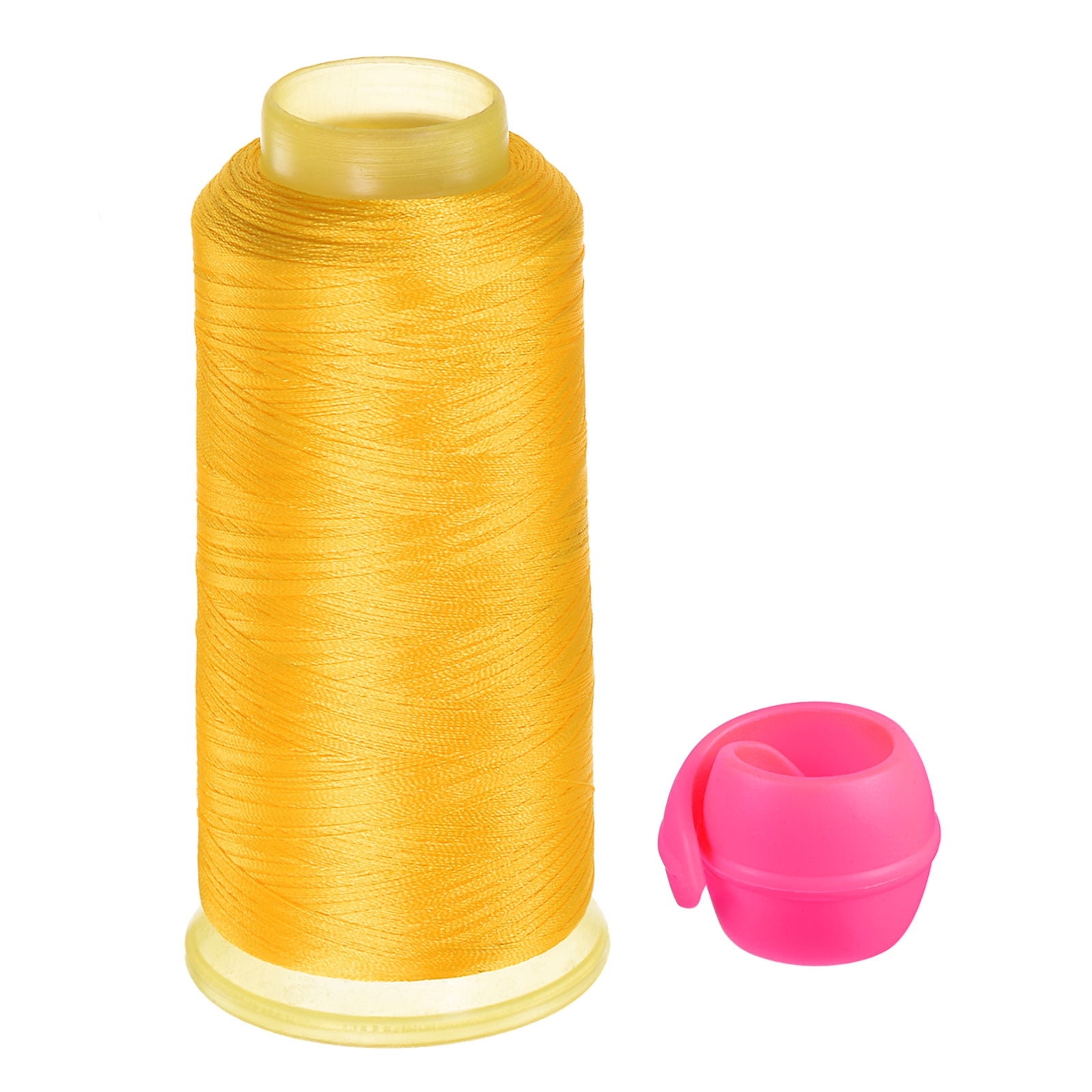 Uxcell Polyester Embroidery Thread and Thread Spools Savers Kit, Yellow ...