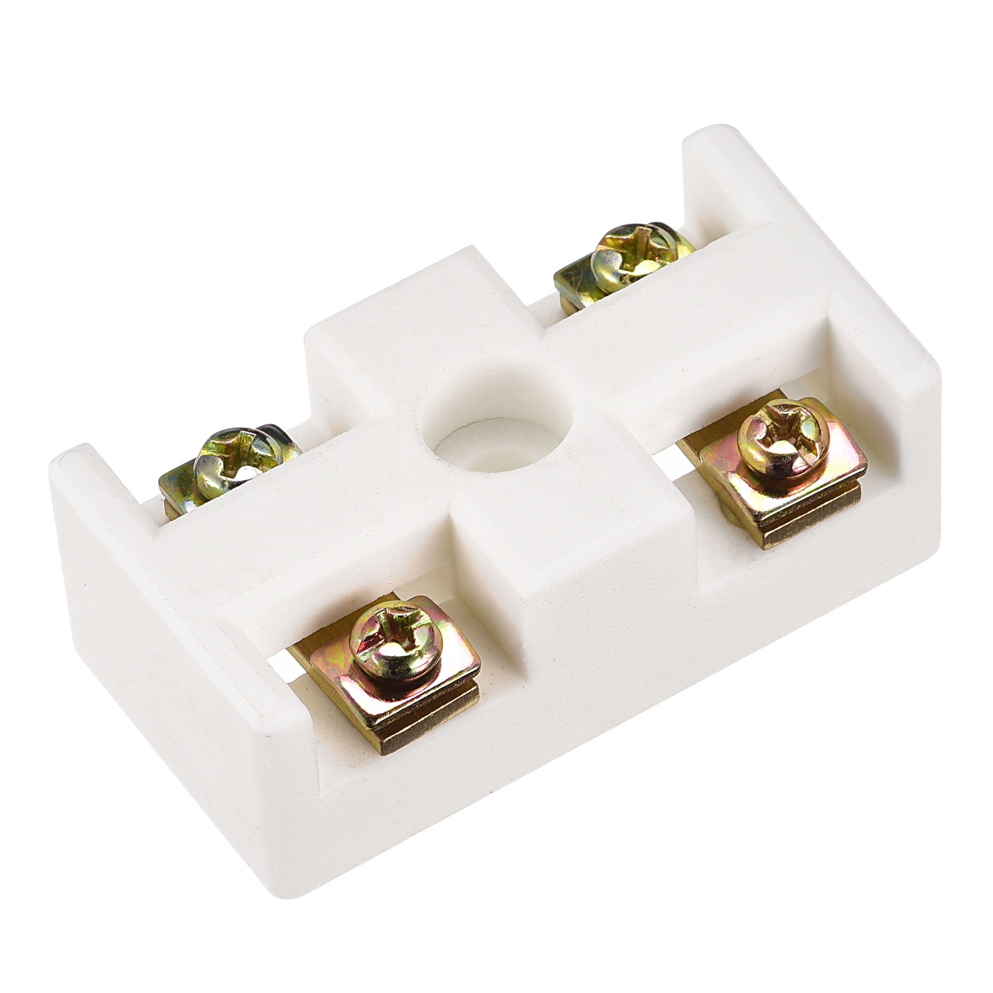 Uxcell Porcelain Ceramic Terminal Block 2 Way High Temperature 57x30x21 ...