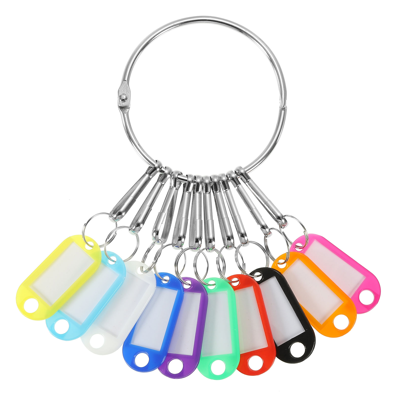 Uxcell Portable Key Organizer Keychain Holder with 10 Key Label Tags ...