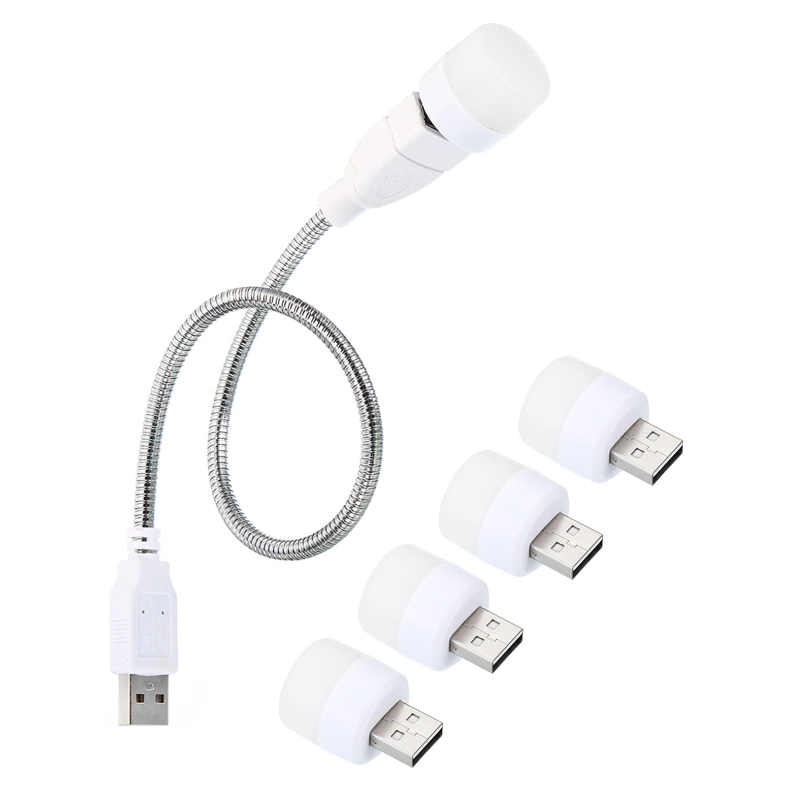 Uxcell Portable USB Plug in LED Bulb Night Lights with USB Extension ...