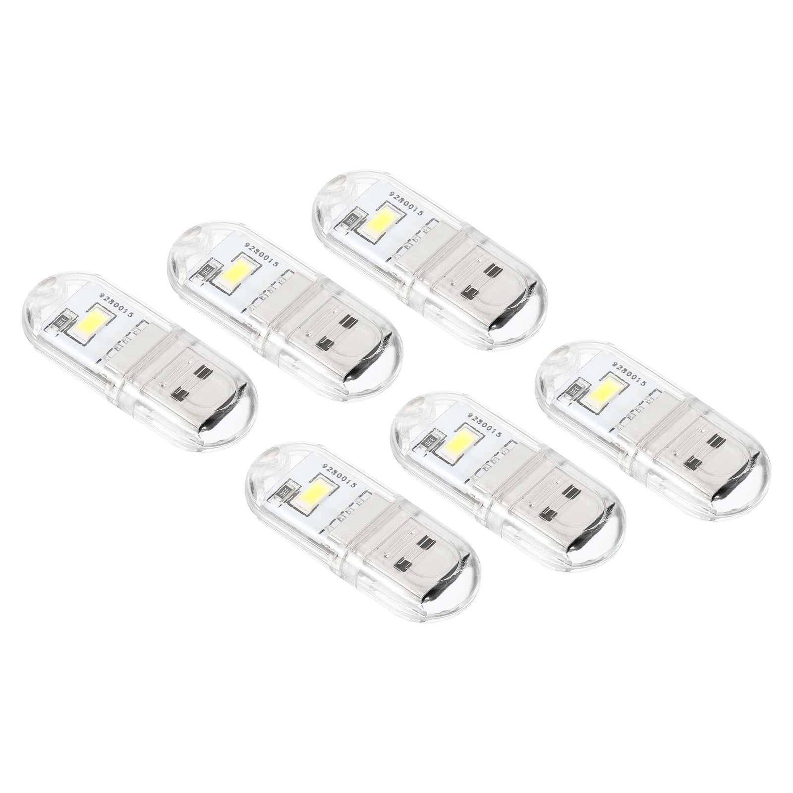 Uxcell Portable USB Plugin 2 Beads LED Night Light Lamp Stick, White 6 ...