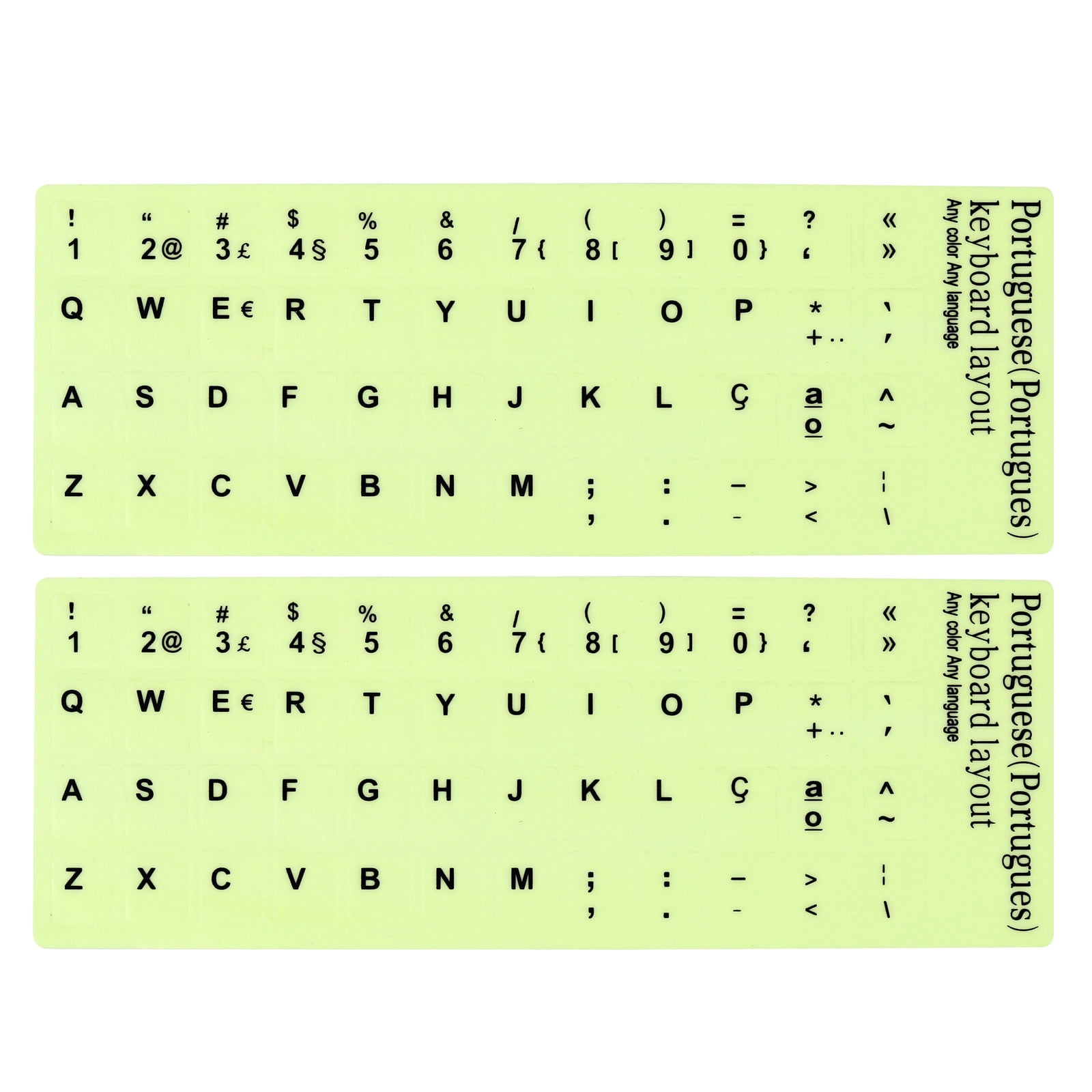 Uxcell Portuguese Keyboard Stickers Glow in the Dark Luminous Keyboard ...