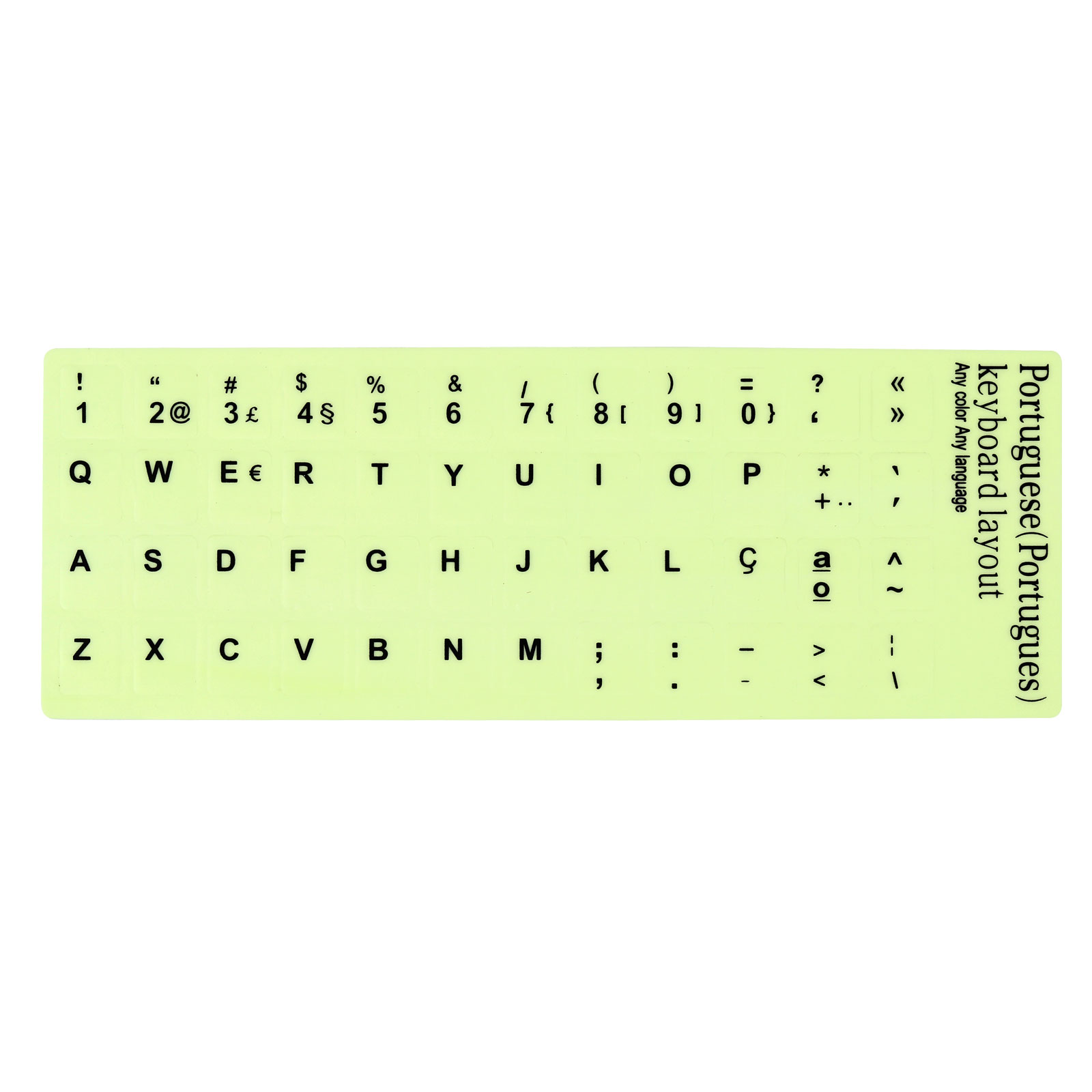 Uxcell Portuguese Keyboard Stickers Glow in the Dark Luminous Keyboard ...