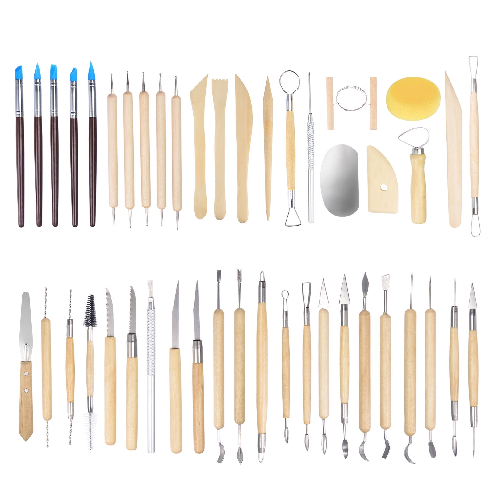Uxcell Pottery Tools Set Clay Sculpting Modeling Ceramic Carving Tool 45Packs - Walmart.com