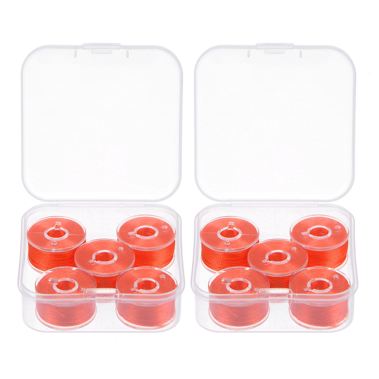 Uxcell Prewound Bobbin Thread with Storage Plastic Case for Embroidery ...