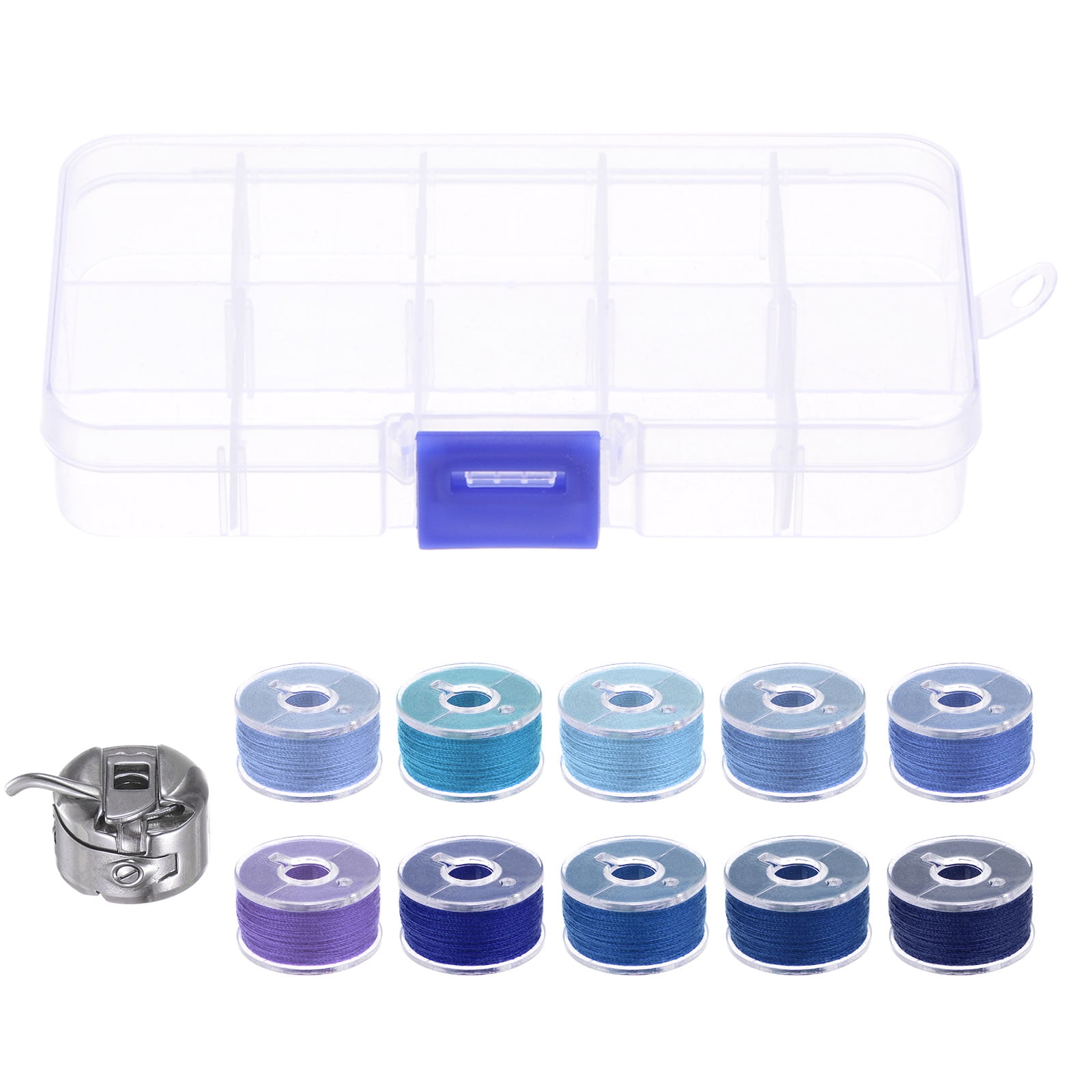 Uxcell Prewound Bobbins Thread Set with Bobbin Case for Sewing Machine ...