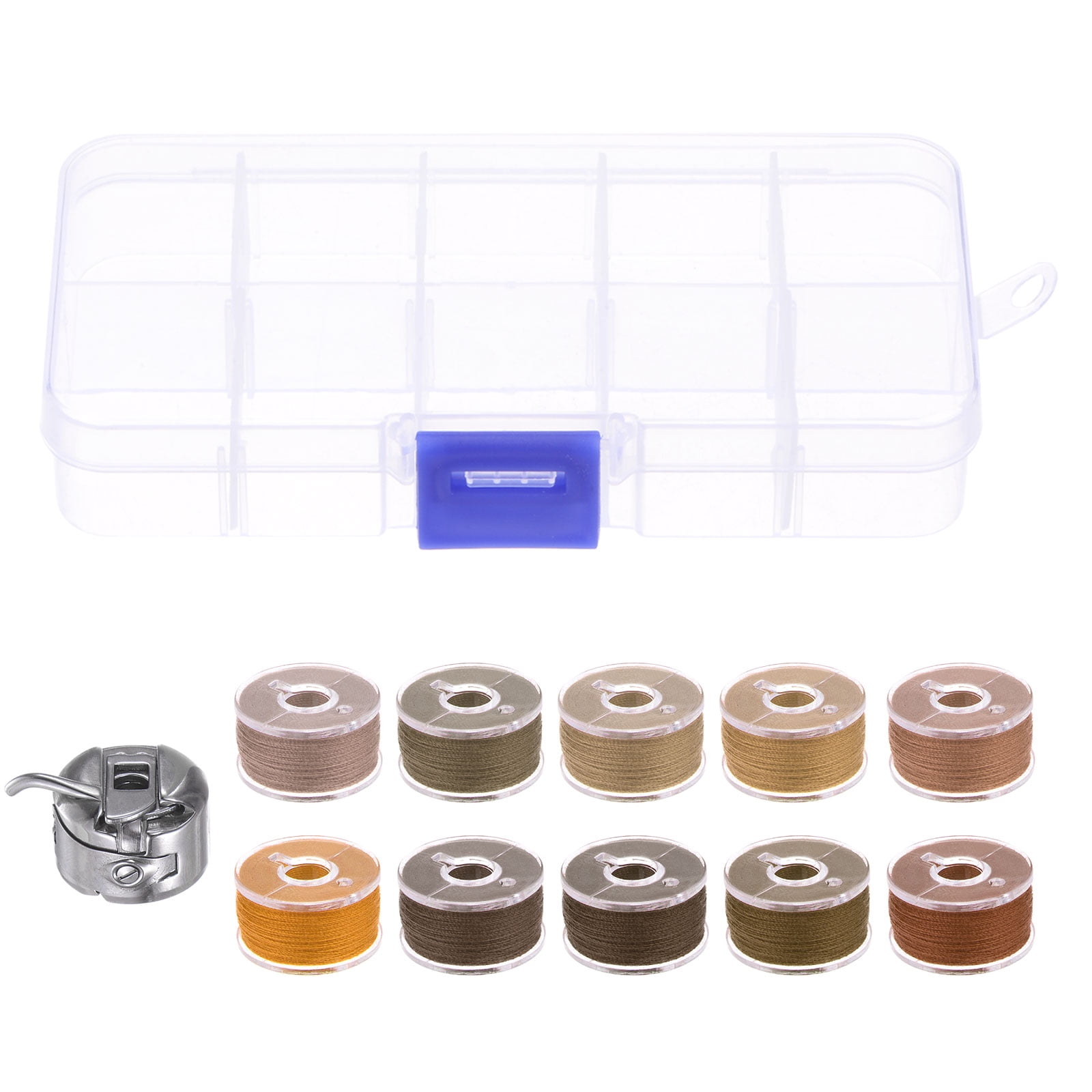 Uxcell Prewound Bobbins Thread Set with Bobbin Case for Sewing Machine ...