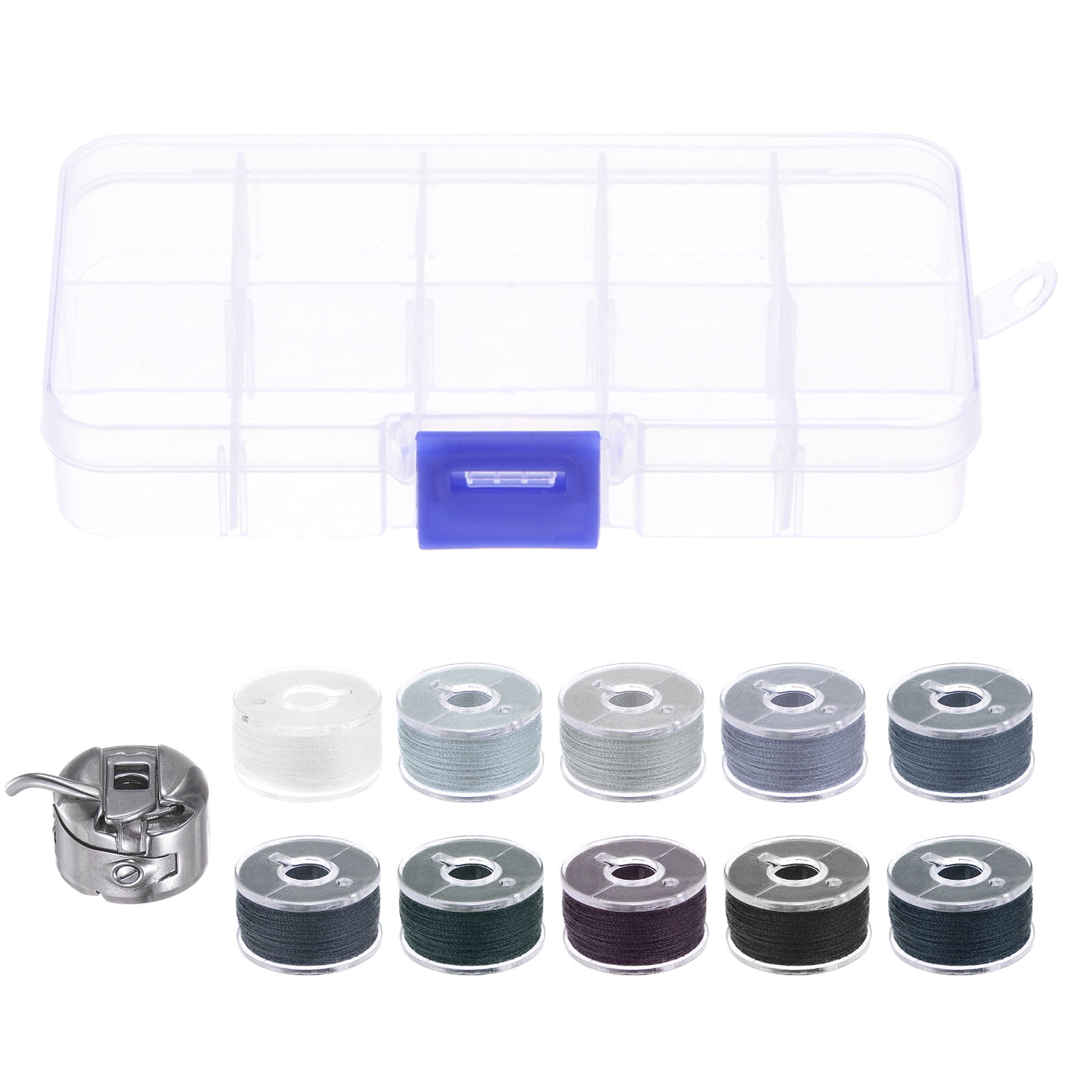 Uxcell Prewound Bobbins Thread Set with Bobbin Case for Sewing Machine ...