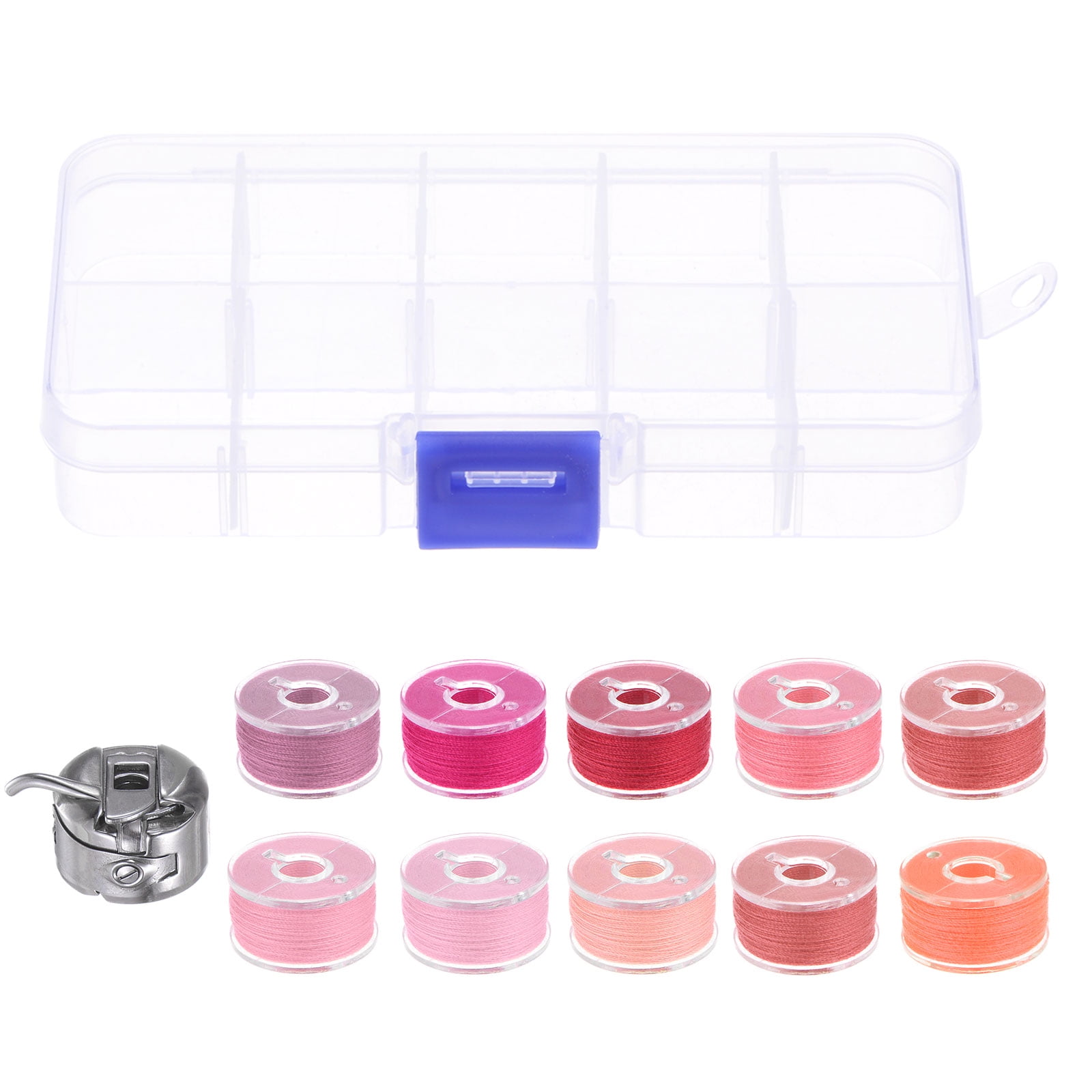 Uxcell Prewound Bobbins Thread Set with Bobbin Case for Sewing Machine ...