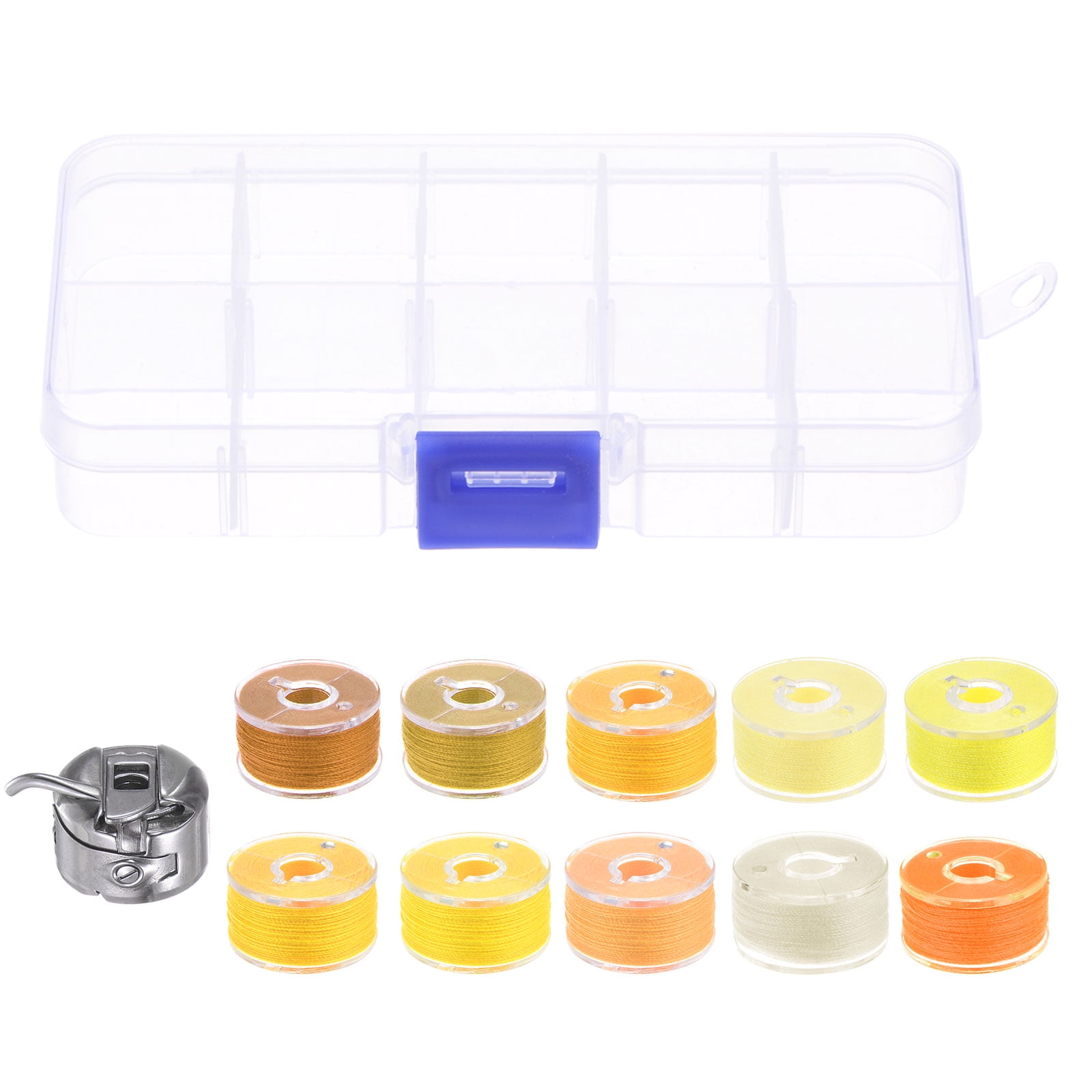 Uxcell Prewound Bobbins Thread Set with Bobbin Case for Sewing Machine ...