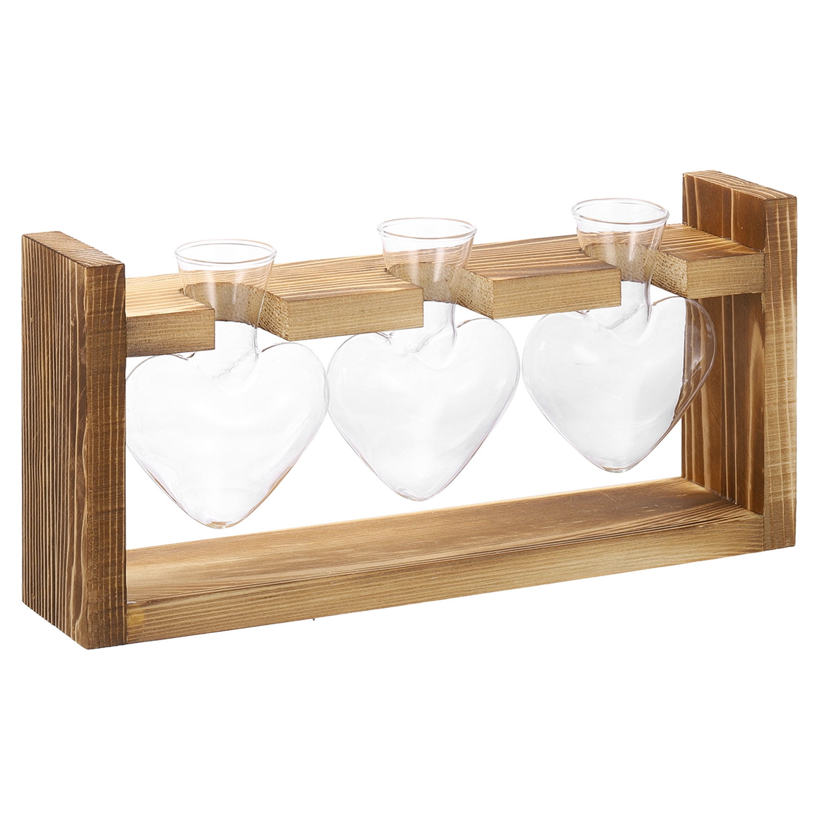 Uxcell Propagation Vases for Plants with Wooden Stand, Heart Shaped ...
