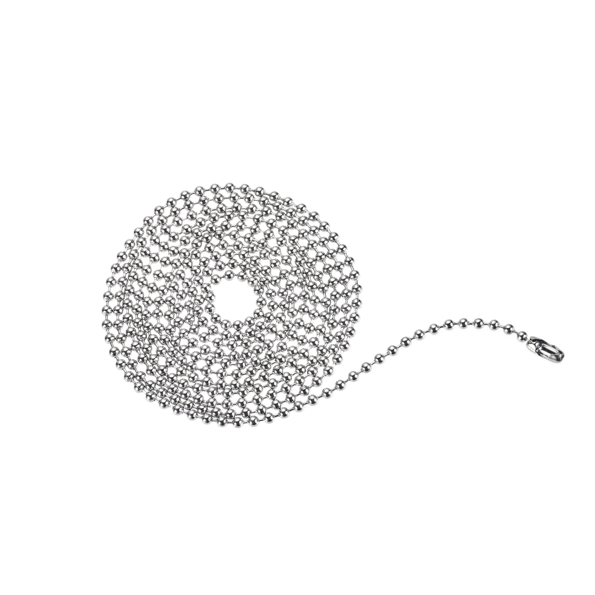 Uxcell Pull Chain Extension 3.28 Ft Stainless Steel 2mm Beaded for ...