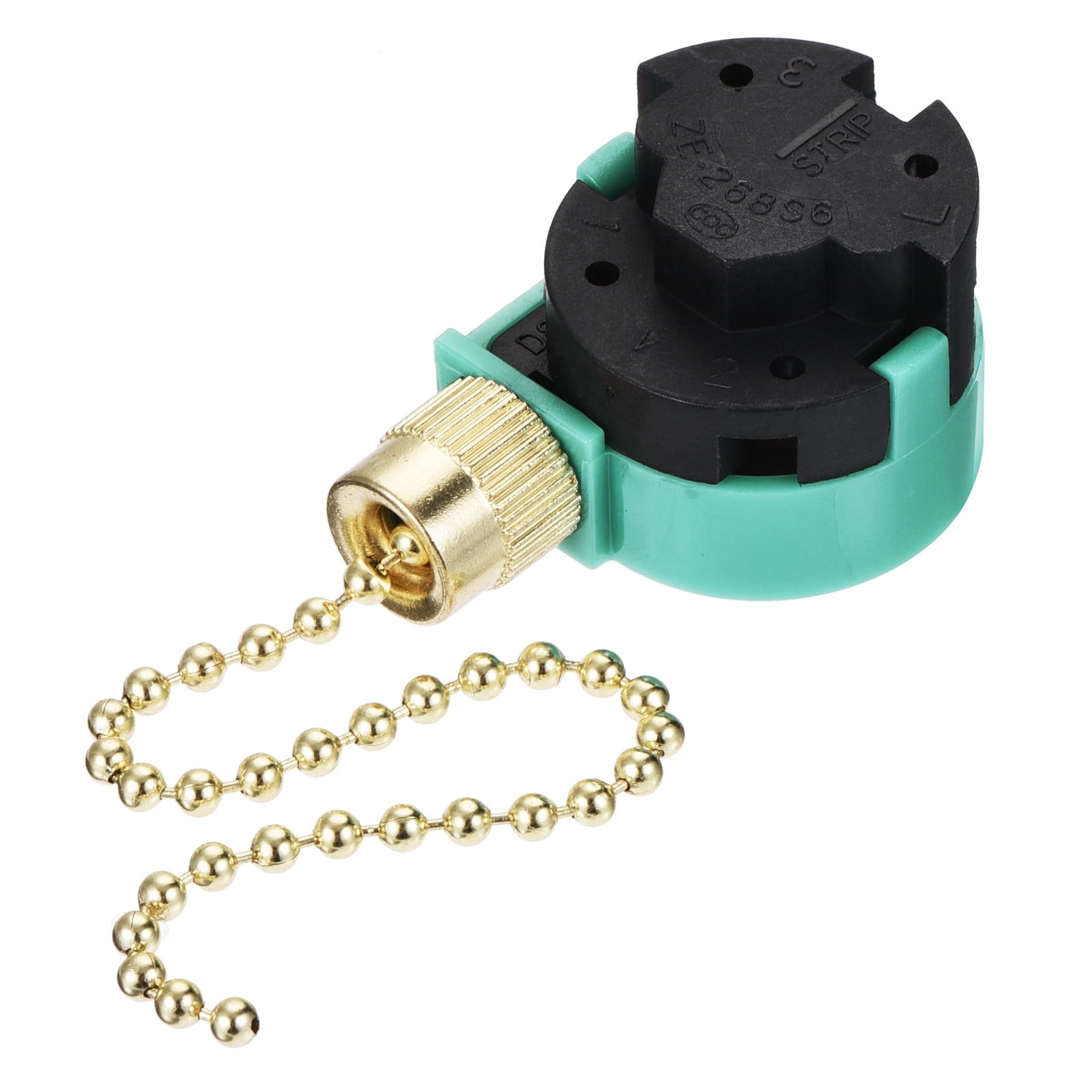 Uxcell Pull Chain Switch 3 Speed 4 Wire for Ceiling Fan Lamp Green Gold ...