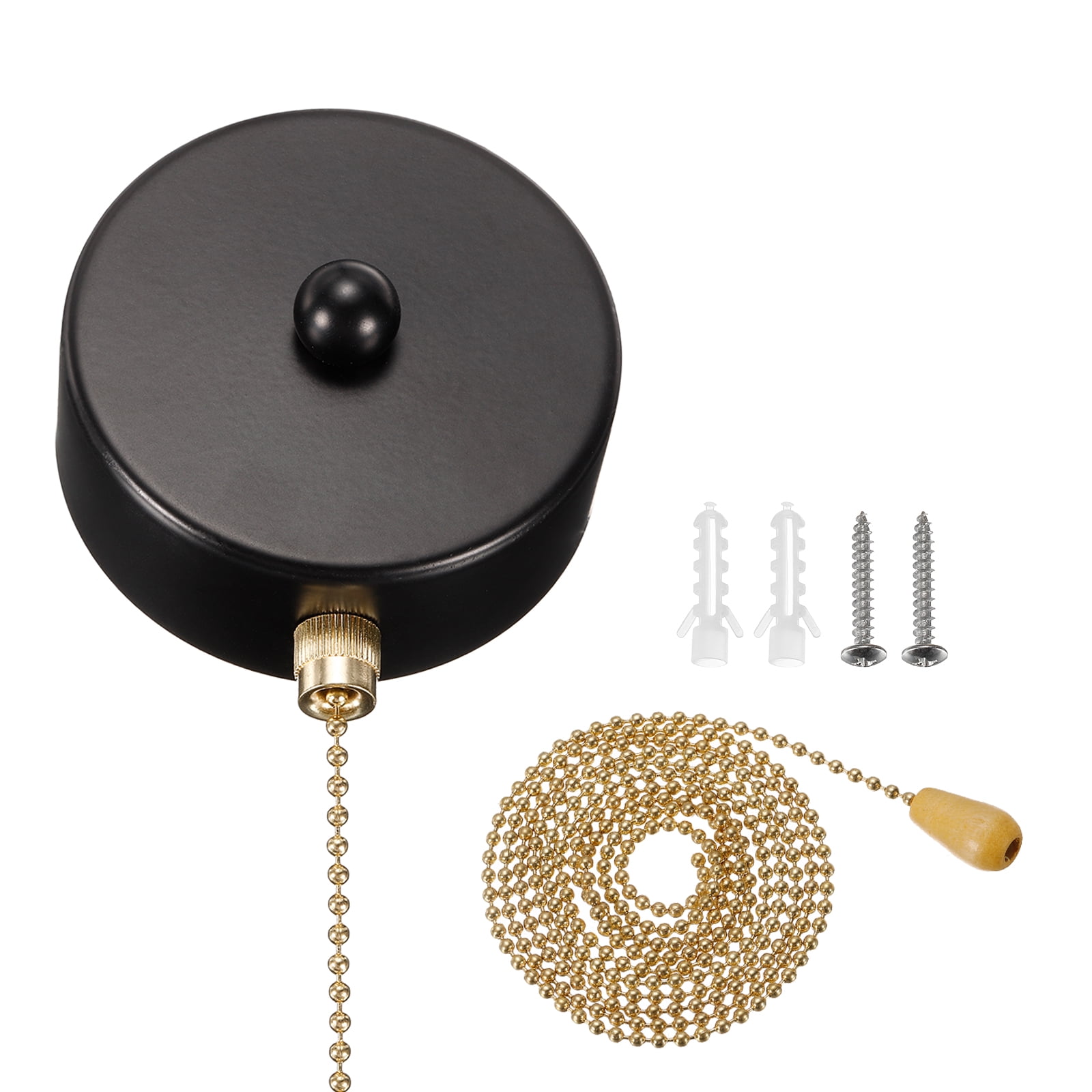 Uxcell Pull Chain Switch Black AC 125/250V On/Off Ceiling Fan Switch ...