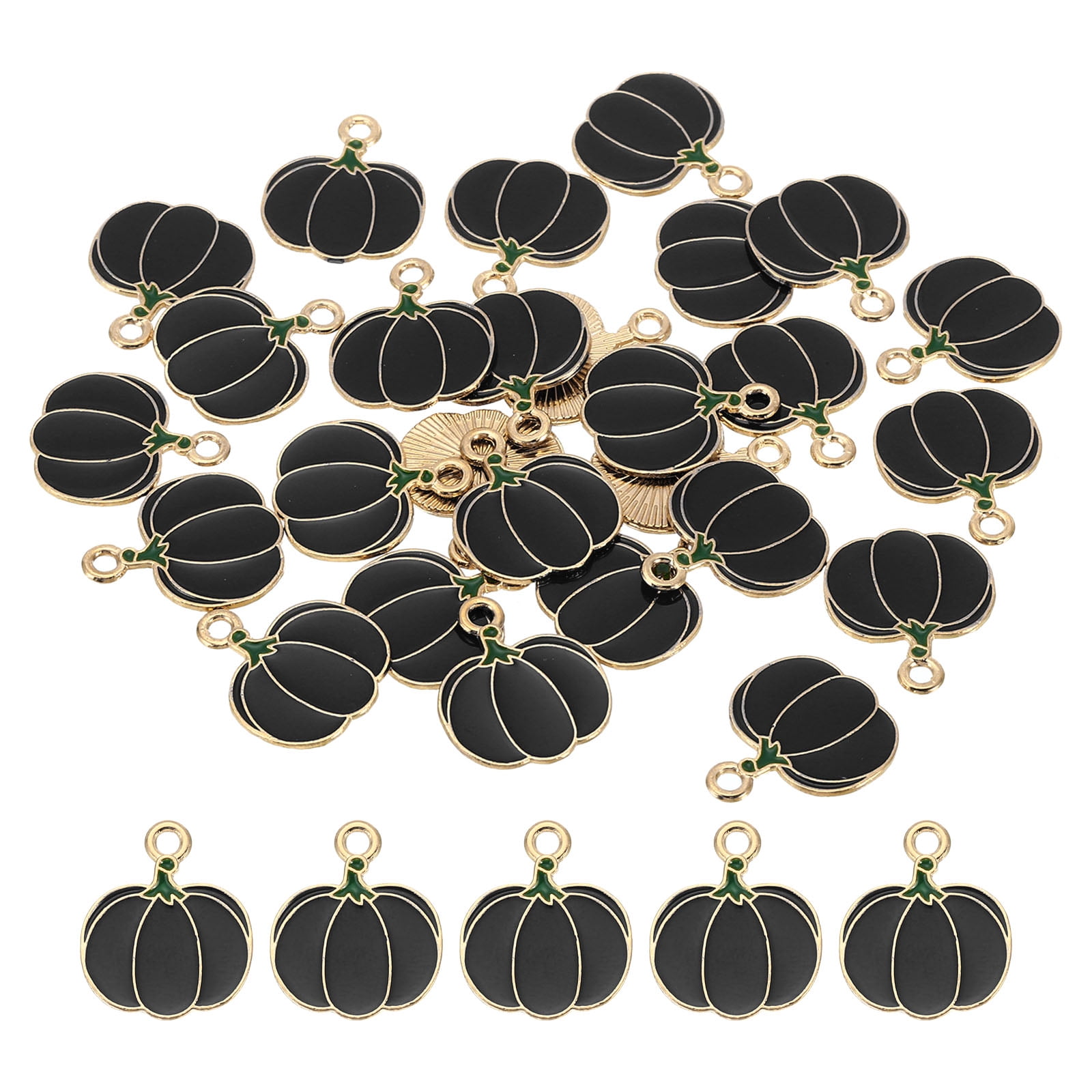 Uxcell Pumpkin Pendants, 27 Pack Enamel Pumpkin Beads Metal Pumpkins ...