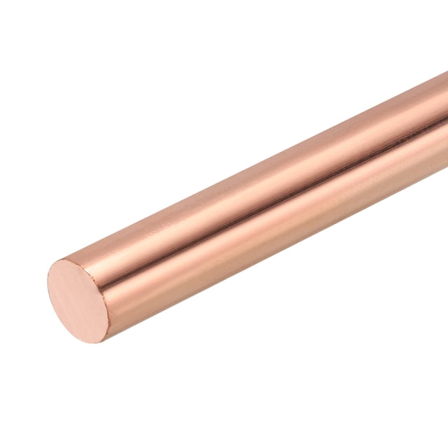 Uxcell Pure Copper Round Rod Diameter Length Solid Copper Rod Lathe Bar ...