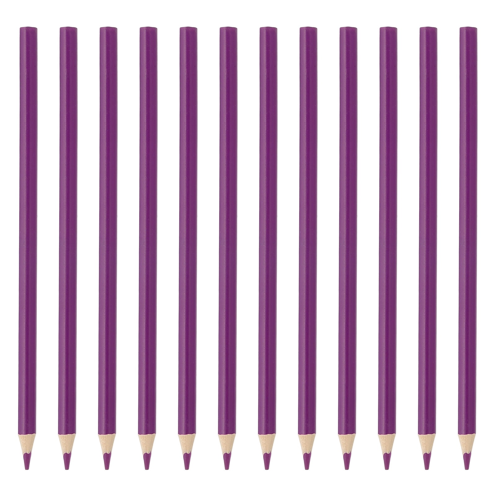 Uxcell Purple Colored Pencils Set, 12Pcs Oil Color Pencils Wooden ...
