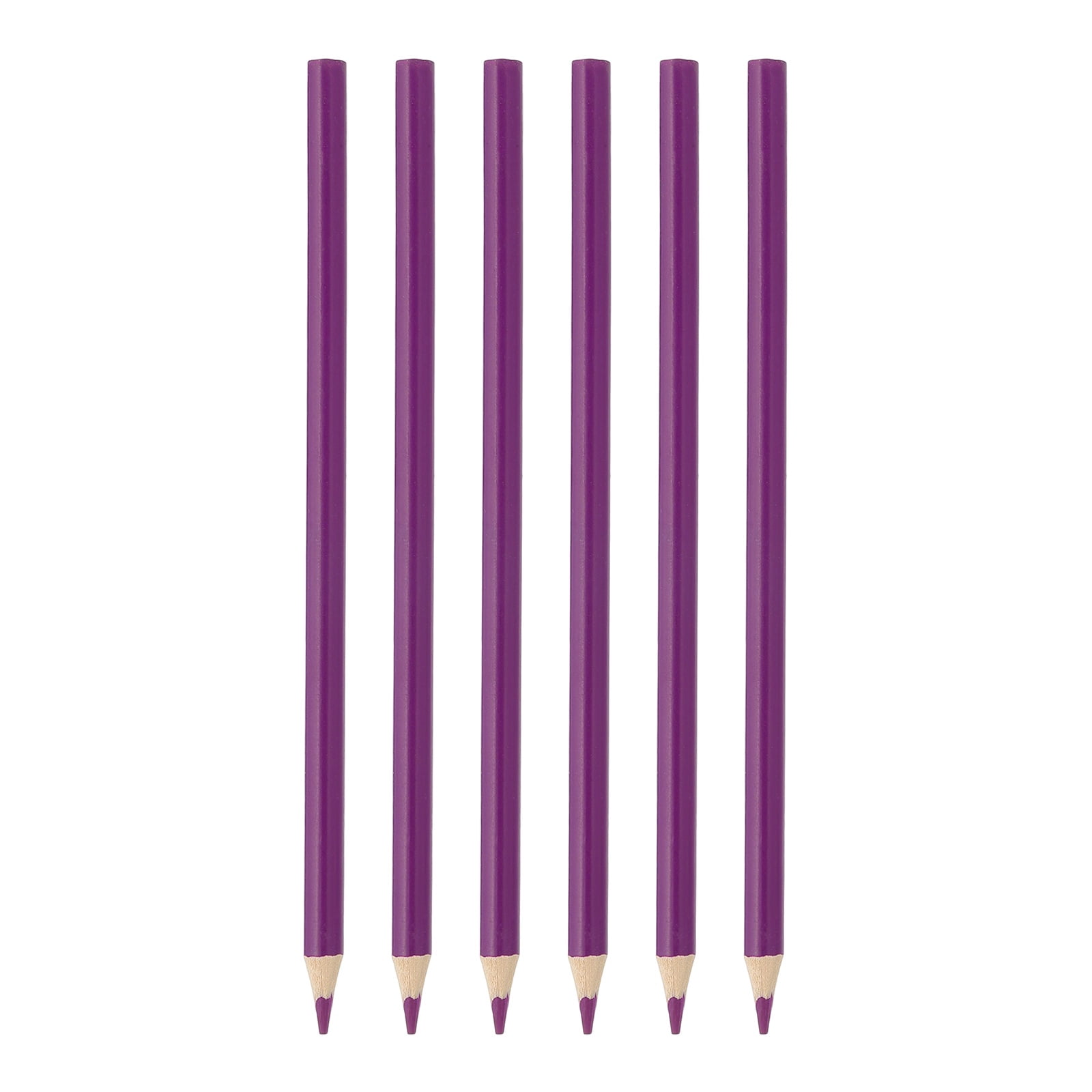 Uxcell Purple Colored Pencils Set, 6Pcs Oil Color Pencils Wooden ...