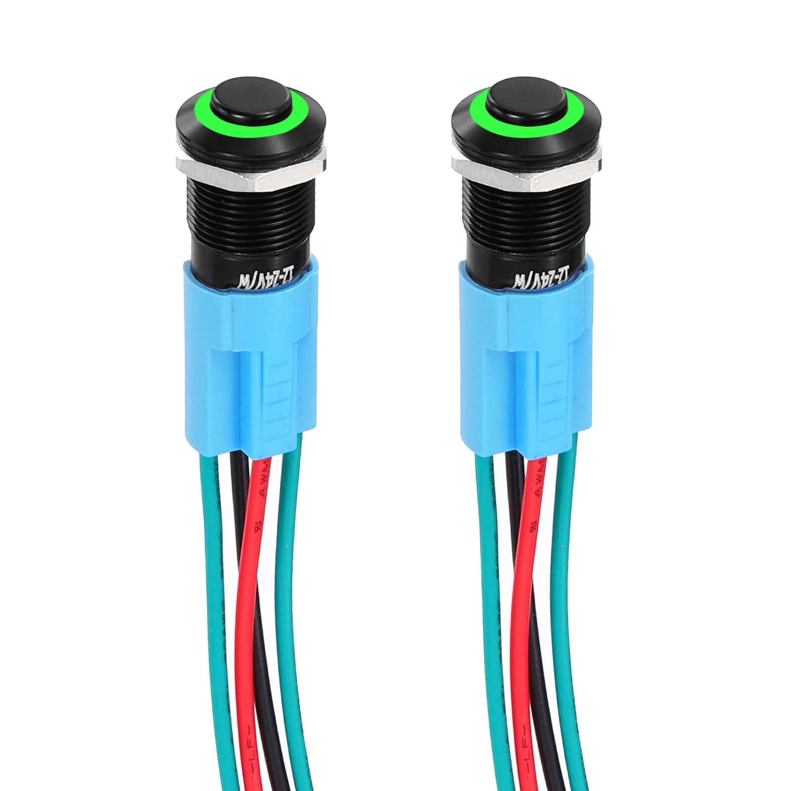 Uxcell Push Button Switch High Top Button for Car Boat Systems with LED ...