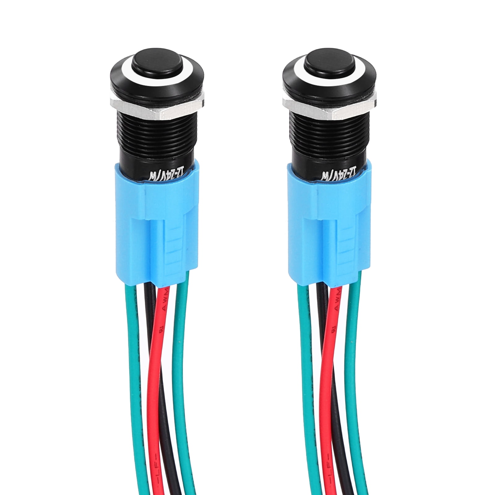Uxcell Push Button Switch High Top Button for Car Boat Systems with LED ...