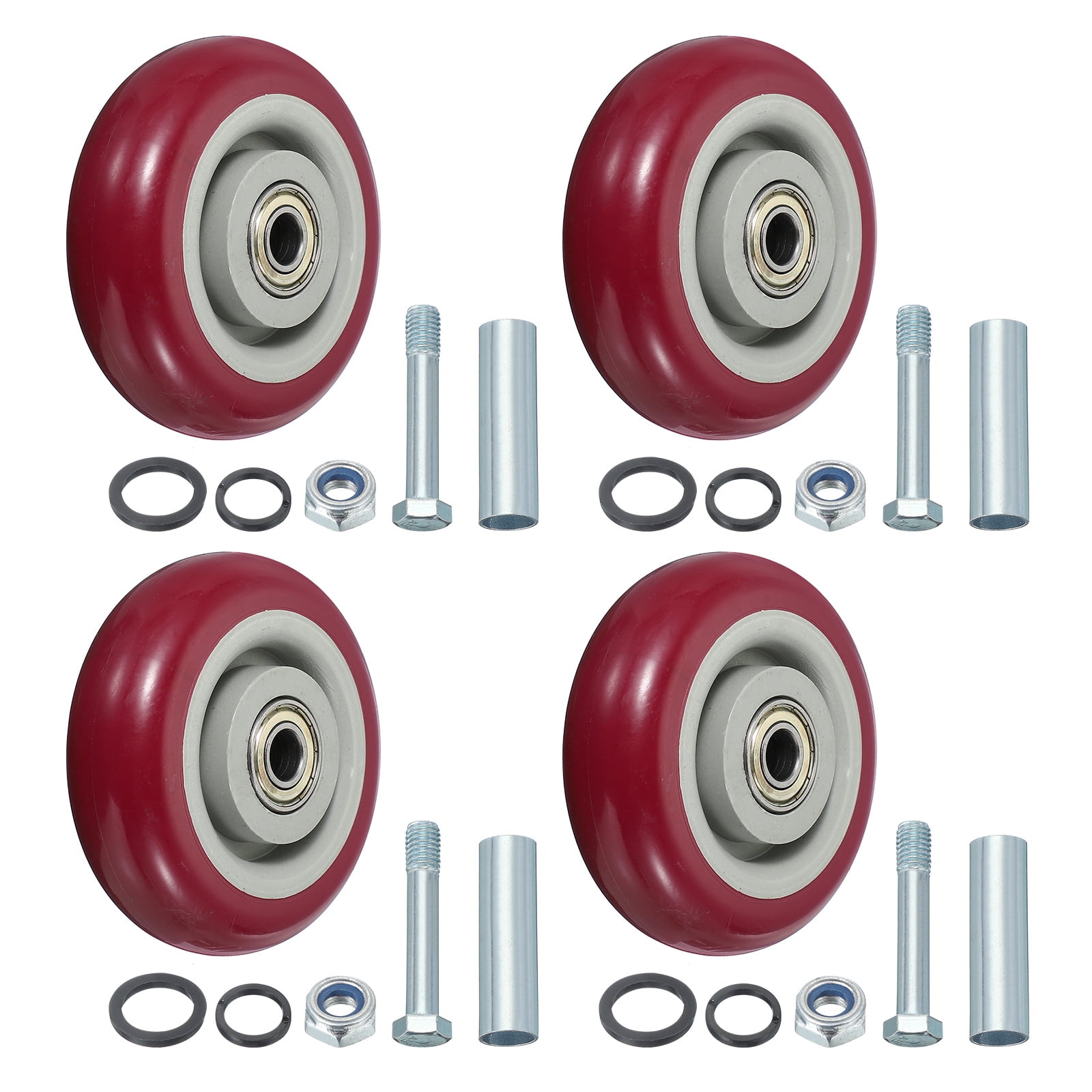 Uxcell Push Cart Wheels Replacement Nylon Rolling Casters Wheel with ...