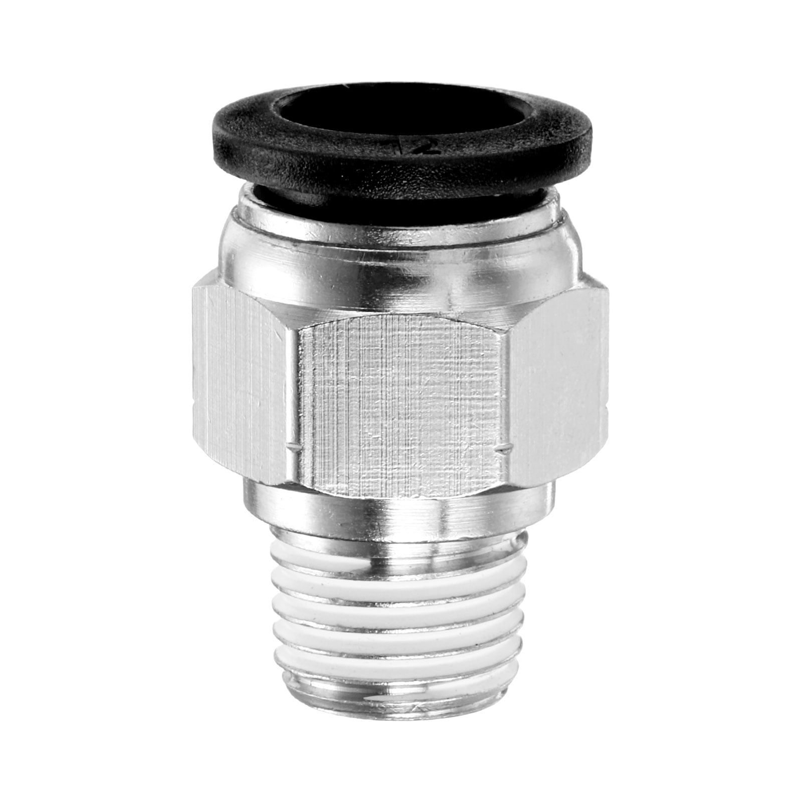 Uxcell Push to Connect Fitting 12mm Tube OD x 1/4" NPT Thread Male Straight Quick Connector ...