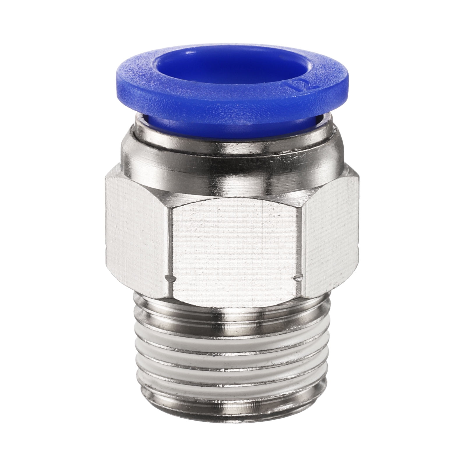 Uxcell Push to Connect Fitting 12mm Tube OD x 3/8" NPT Thread Male Straight Quick Connector ...