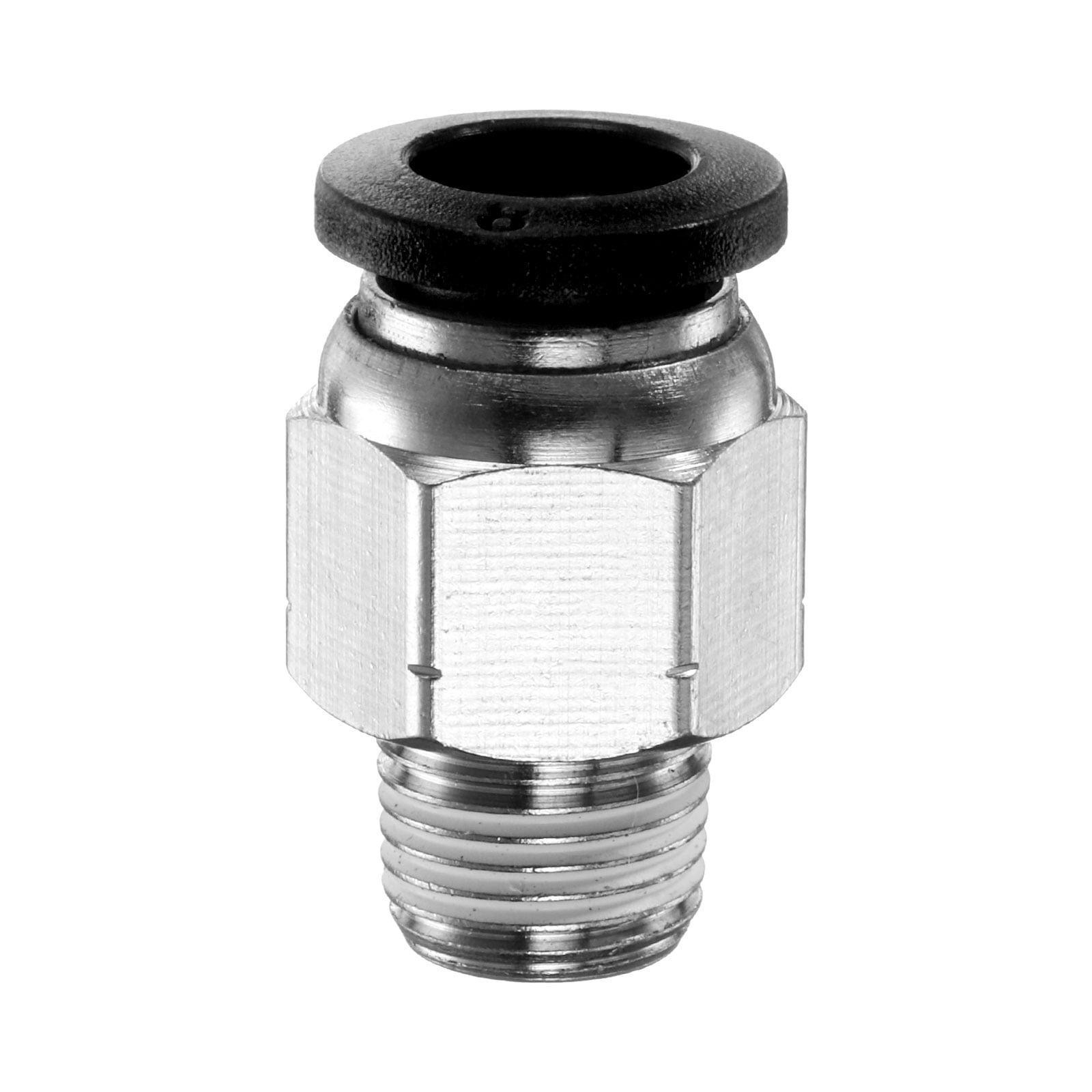 Uxcell Push to Connect Fitting 8mm Tube OD x 1/8" NPT Thread Male Straight Quick Connector ...