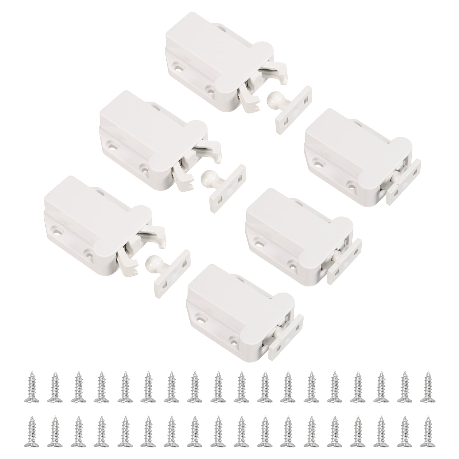 Uxcell Push Latch, (White) (6 Pcs), Rebound Self-Locking Device Touch ...