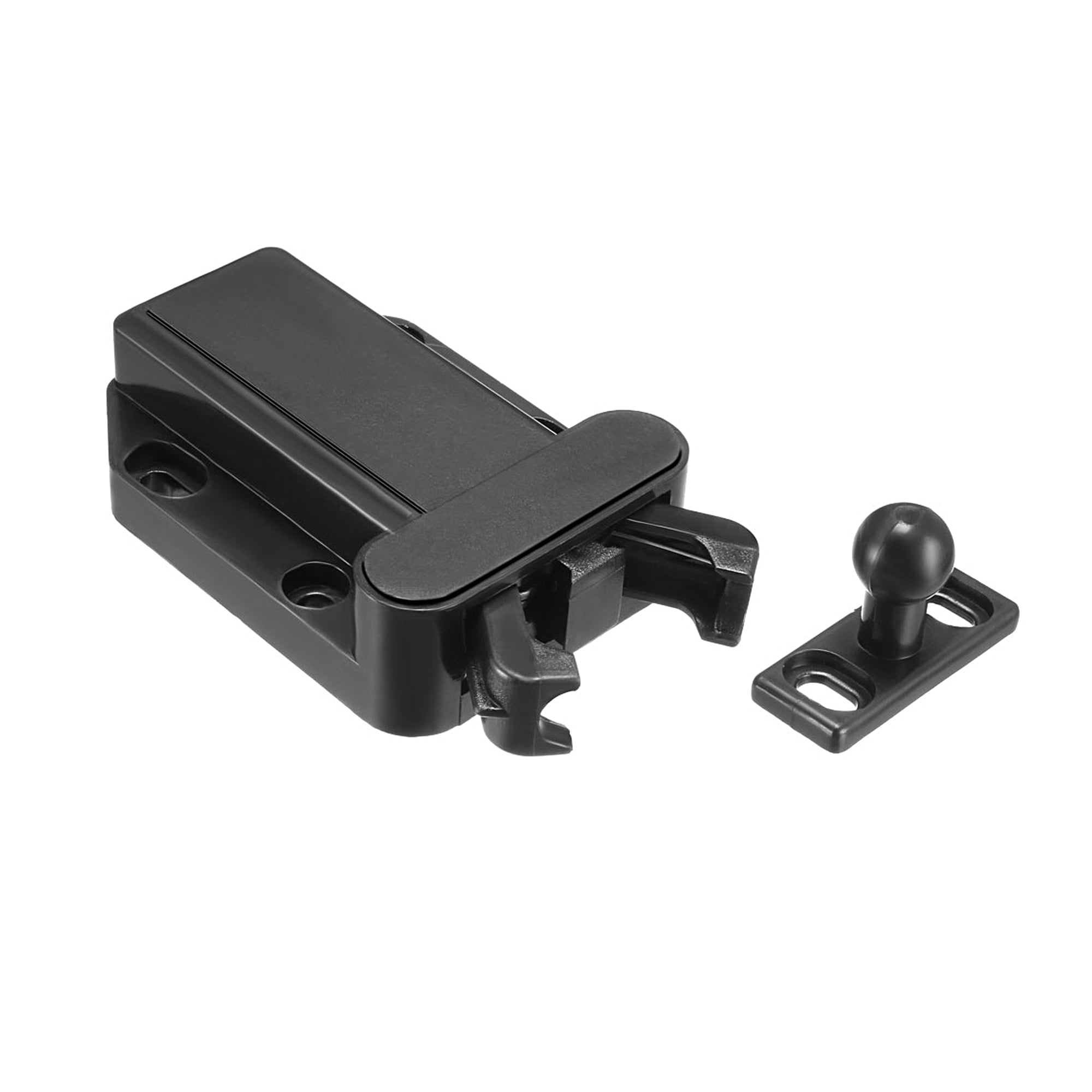 Uxcell Push Open Latch Lock Touch Catch for Furniture ABS Black ...