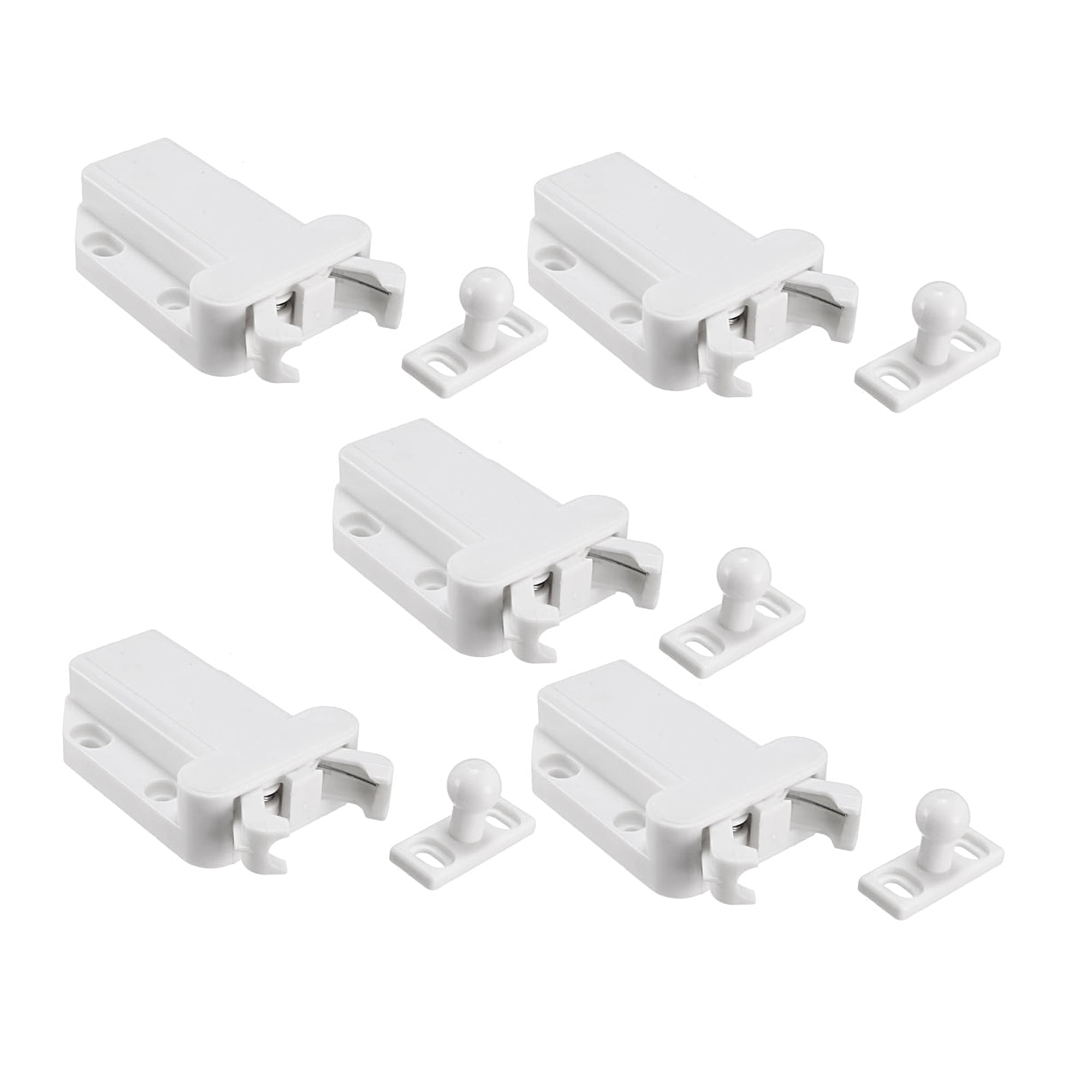 Uxcell Push Open Latch Lock Touch Catch for Furniture ABS White 5 Pack ...