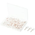 Uxcell Push Pins Round Head Map Tacks Thumb Steel Point, Clear Rose ...