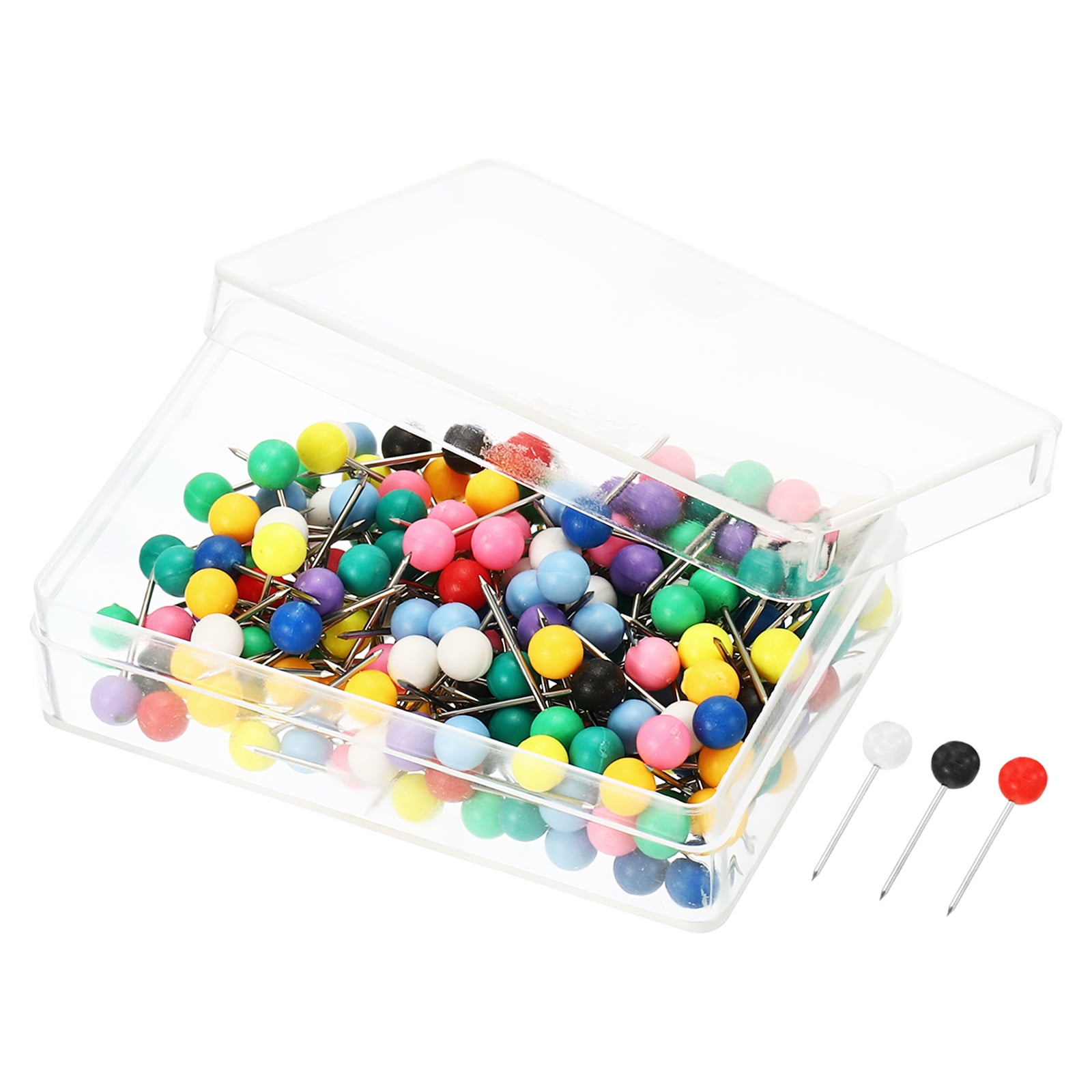 Uxcell Push Pins Round Head Map Tacks with Case Pearl Pin, Multicolor ...