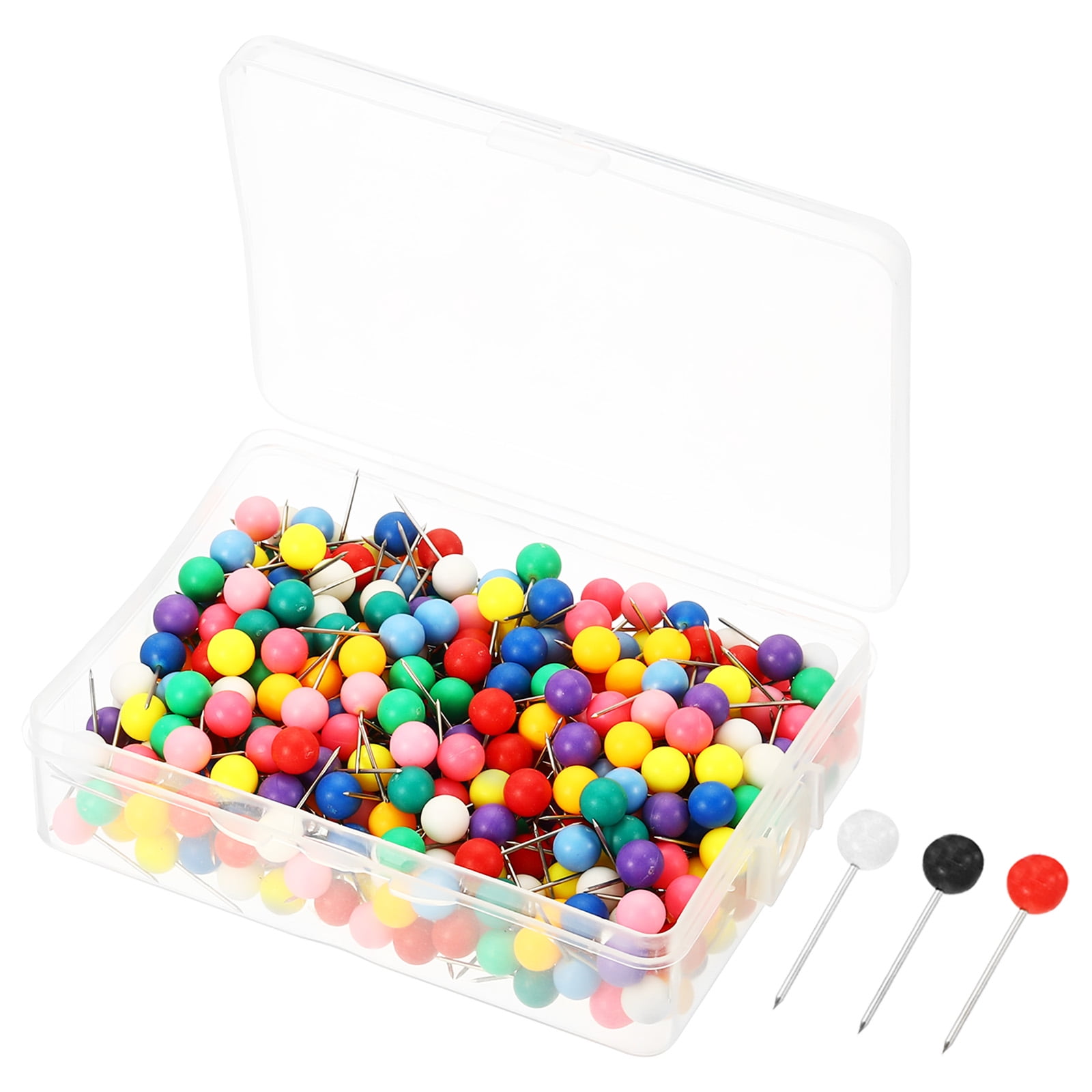 Uxcell Push Pins Round Head Map Tacks with Case Pearl Pushpin ...