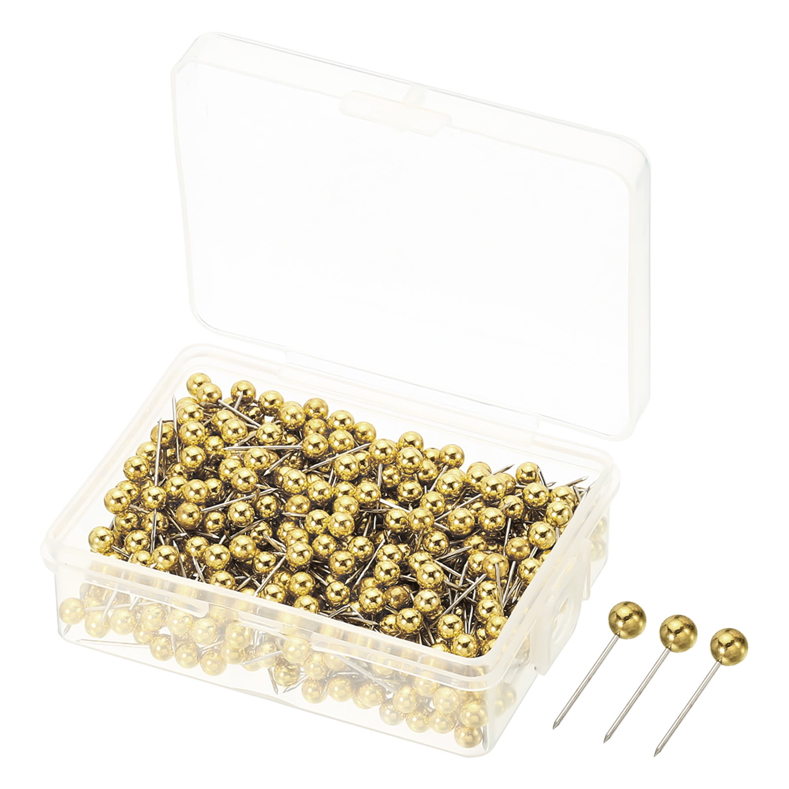Uxcell Push Pins Round Head Thumb Map Tacks Steel Point, Golden 500 Pack - Walmart.com