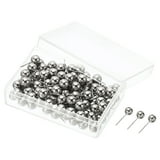 Uxcell Push Pins Round Head Thumb Map Tacks Steel Point, Silver Tone ...