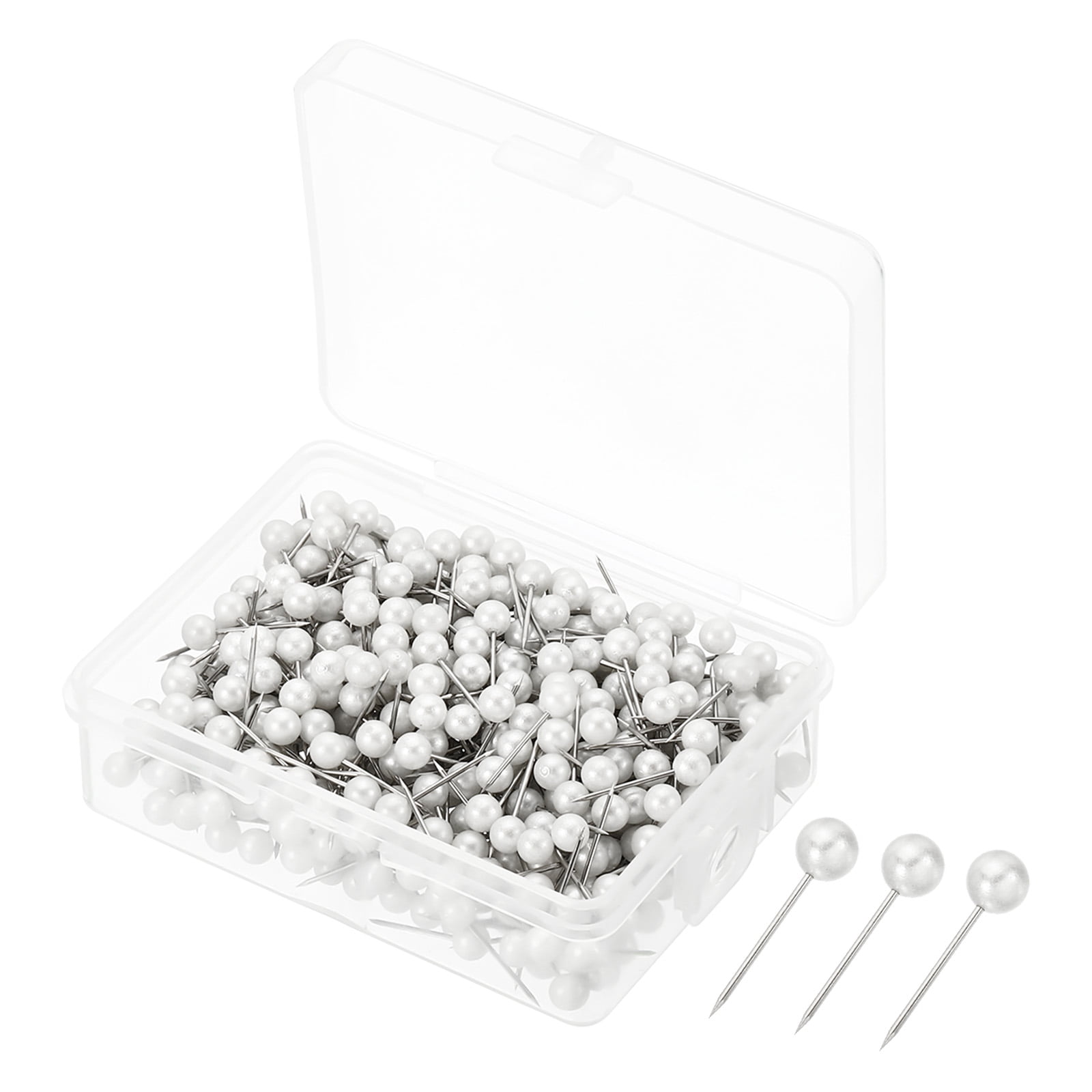 Uxcell Push Pins Round Head Thumb Map Tacks Steel Point, White 500 Pack ...