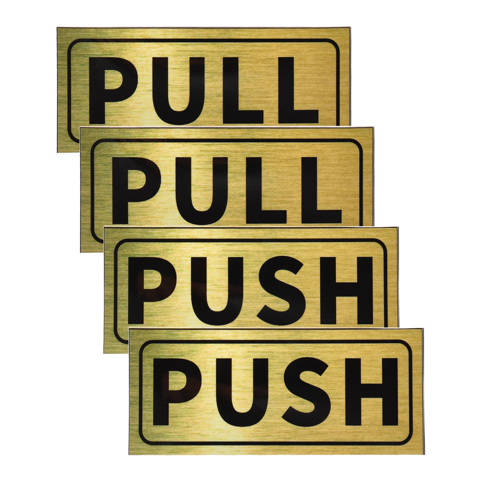 Uxcell Push Pull Door Sign 2"x5" Adhesive Horizontal Pull Push Sticker ...