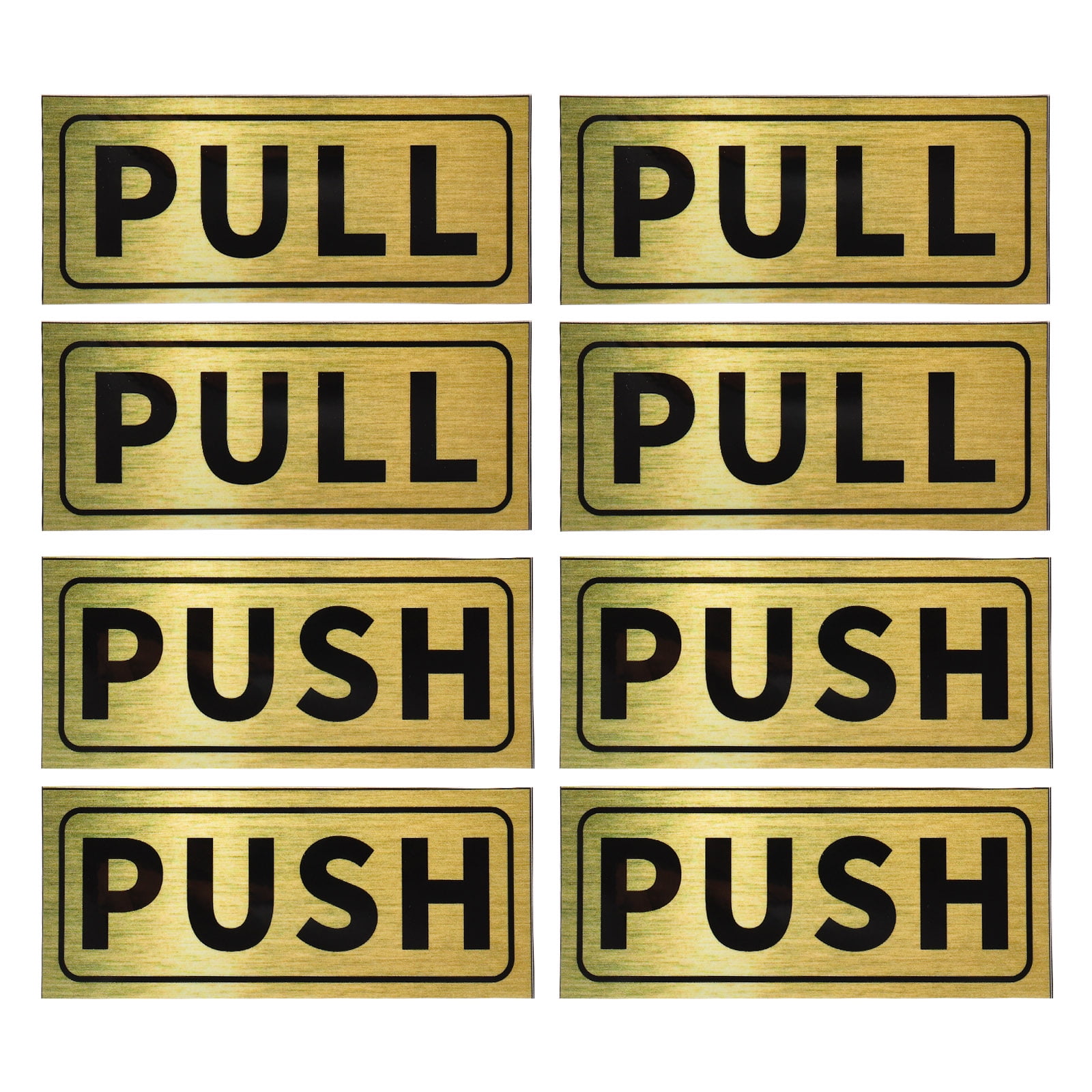 Uxcell Push Pull Door Sign 2"x5" Adhesive Horizontal Pull Push Sticker ...
