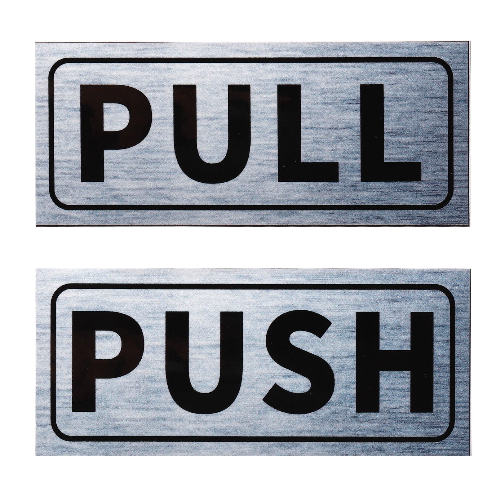 Uxcell Push Pull Door Sign 2"x5" Adhesive Horizontal Pull Push Sticker ...